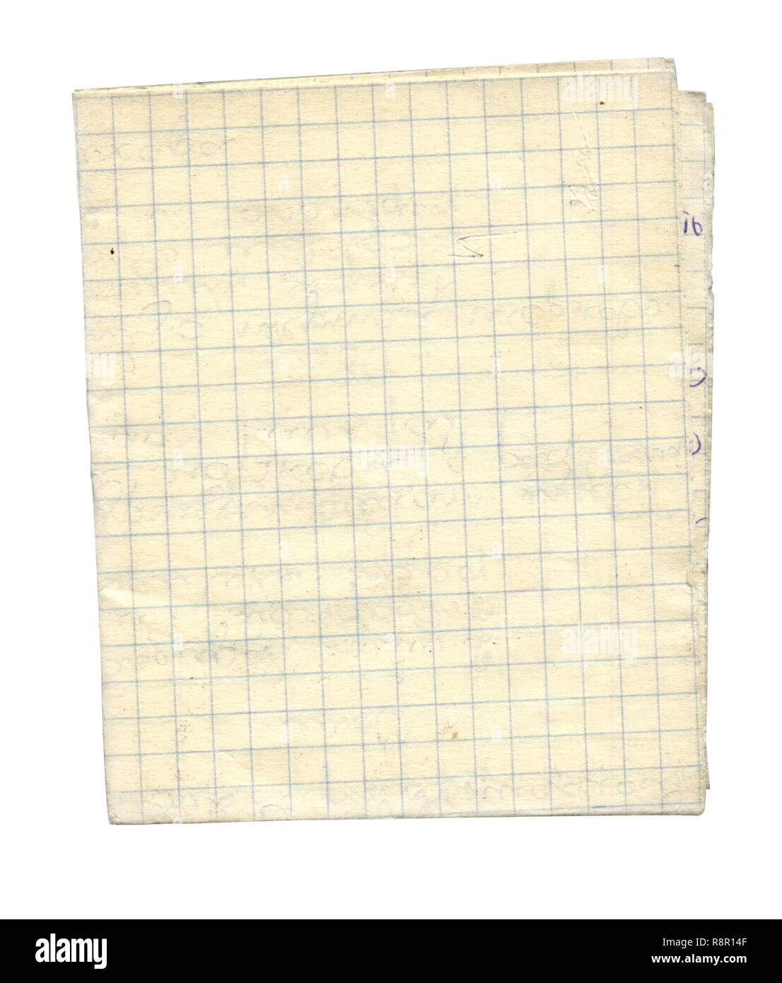 Old notebook page. Objects isolated over white Stock Photo - Alamy