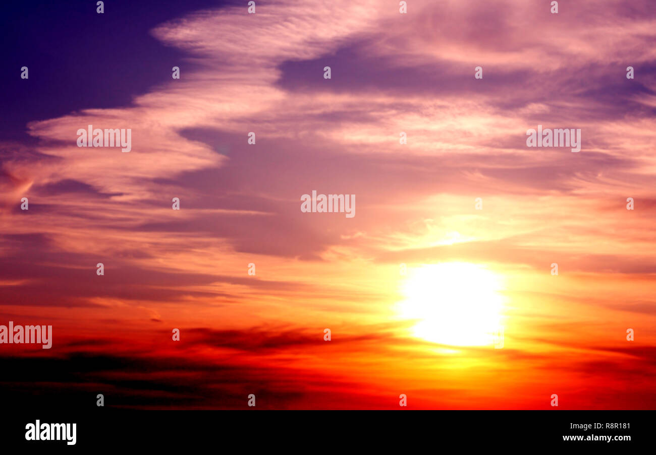 Fantasy beautiful sunset. Horizontal photo Stock Photo - Alamy