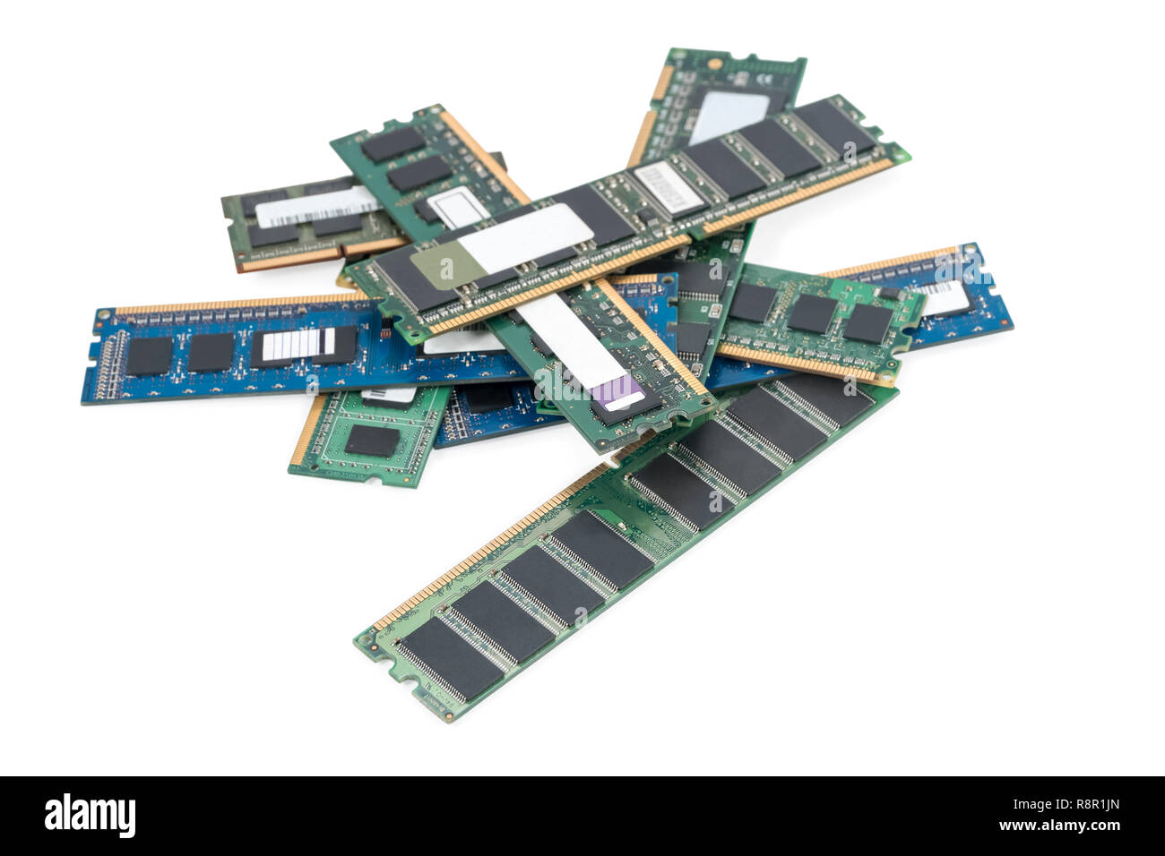 pile of old computer memory cards isolated on white background Stock ...