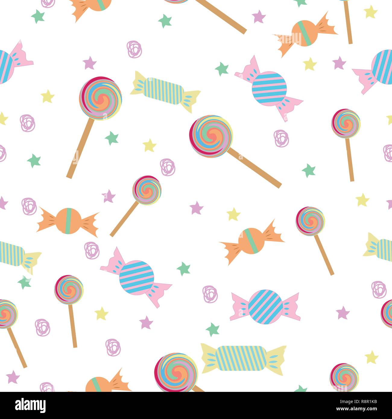Cartoon lollipops seamless pattern Stock Vector Image & Art - Alamy