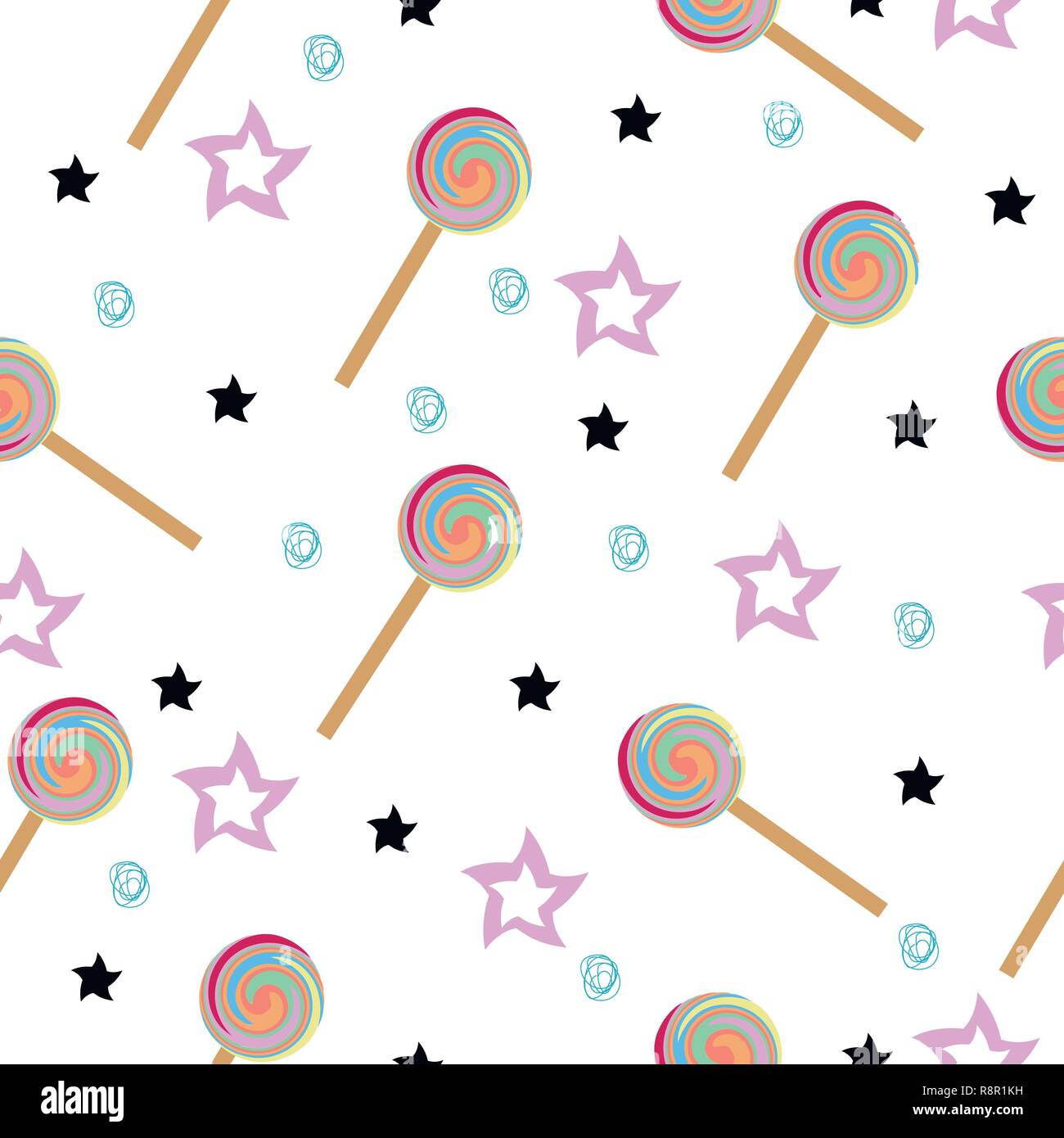 Cartoon lollipops seamless pattern Stock Vector Image & Art - Alamy