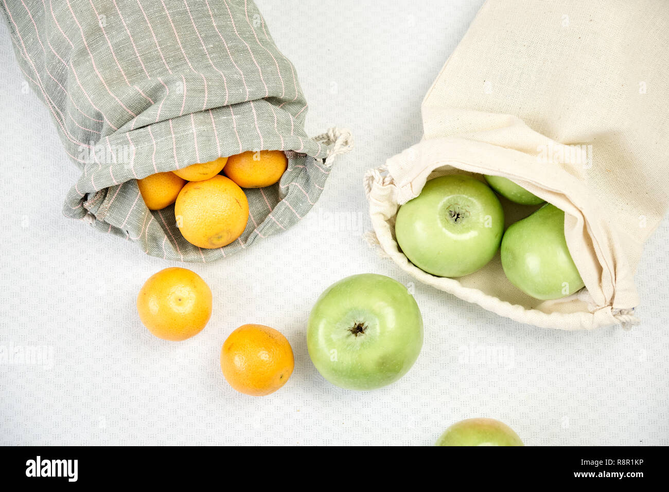 Zero Waste Food Storage Eco Bag Top View. Natural Organic Sack for ...