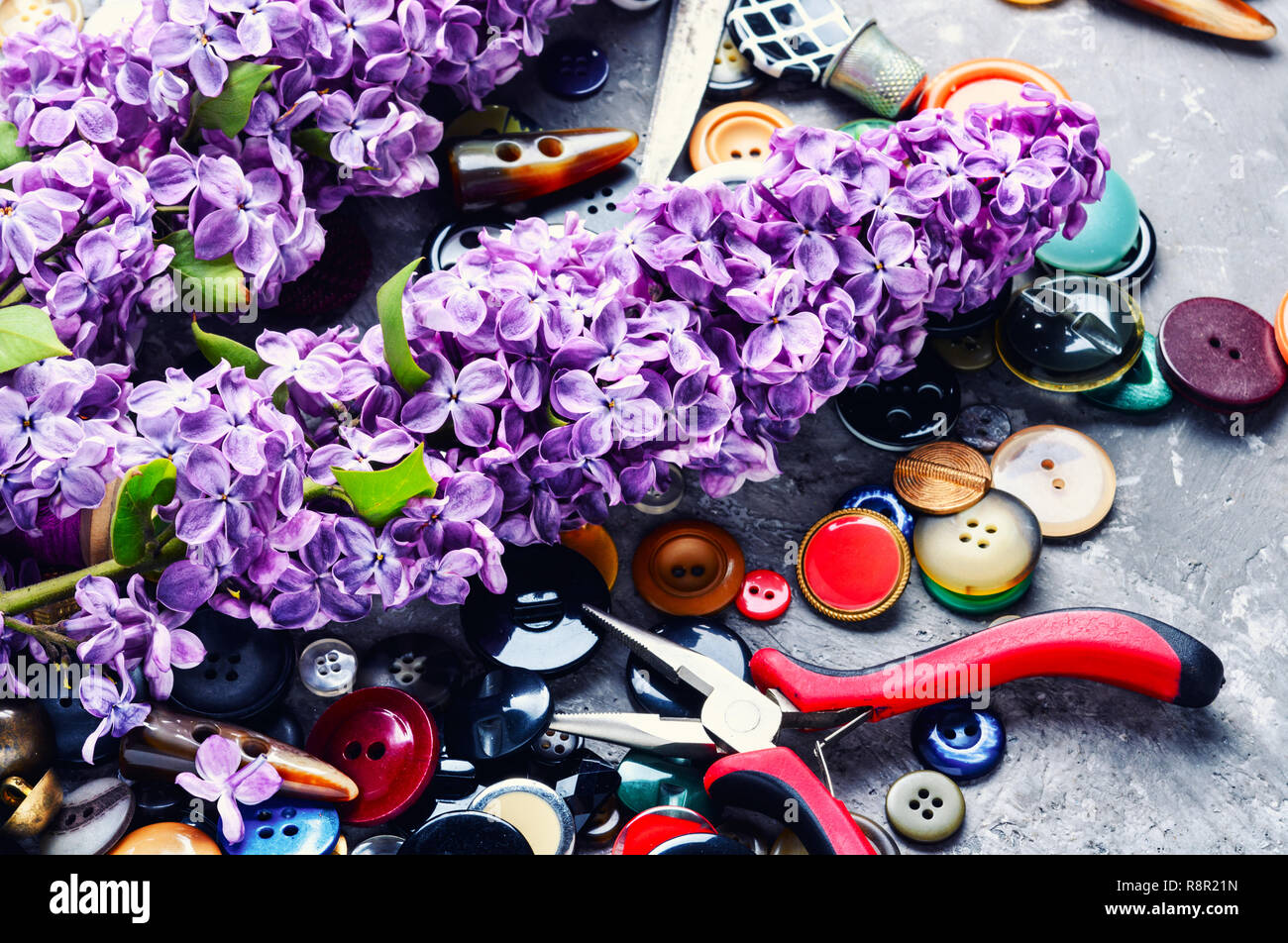 Bright assorted buttons in mix colors.Sewing buttons Stock Photo - Alamy