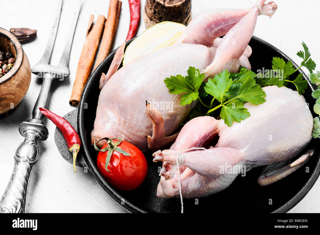 Fresh quail meat hi-res stock photography and images - Alamy