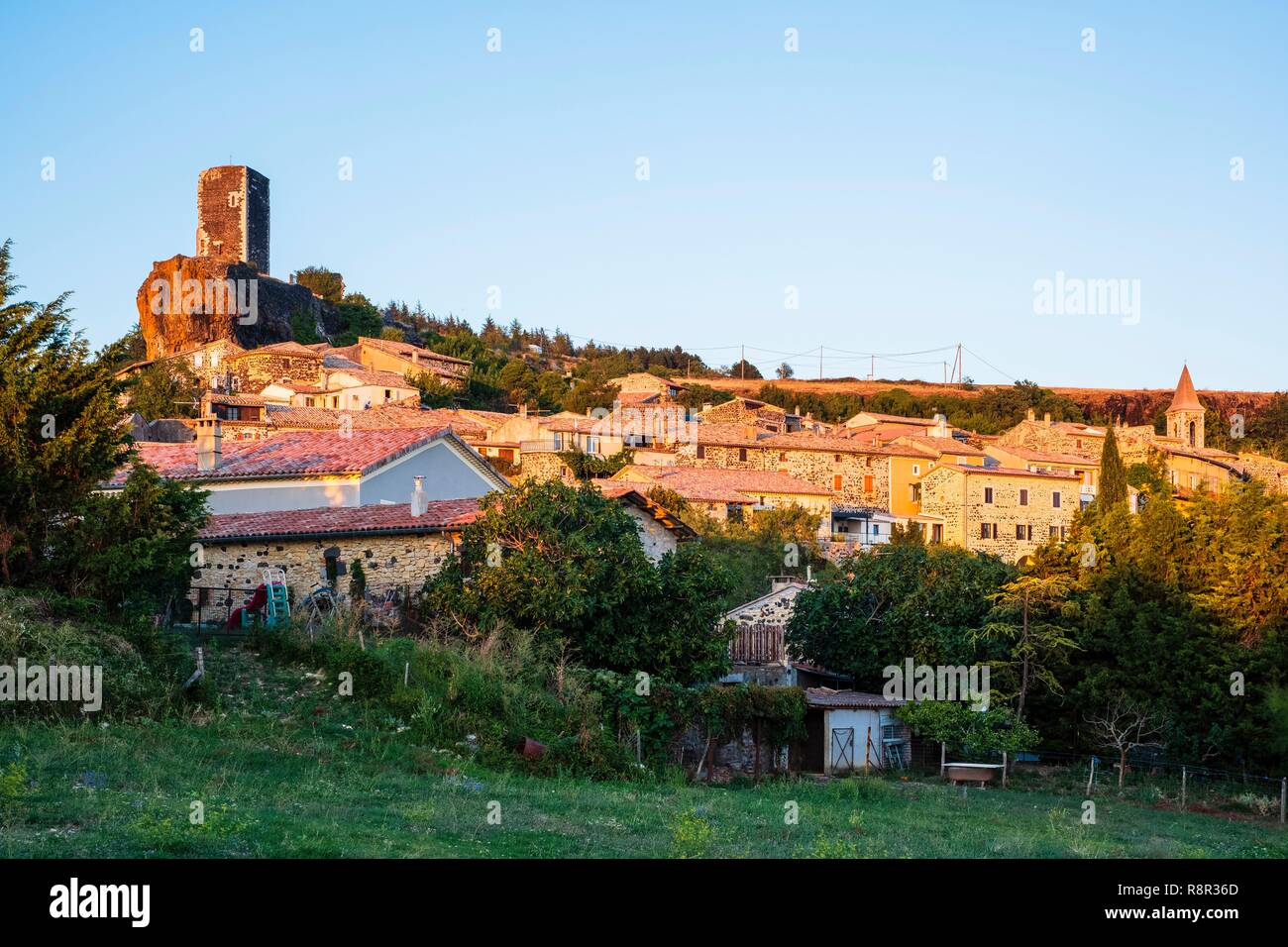 France ardeche mirabel village tower hi-res stock photography and ...