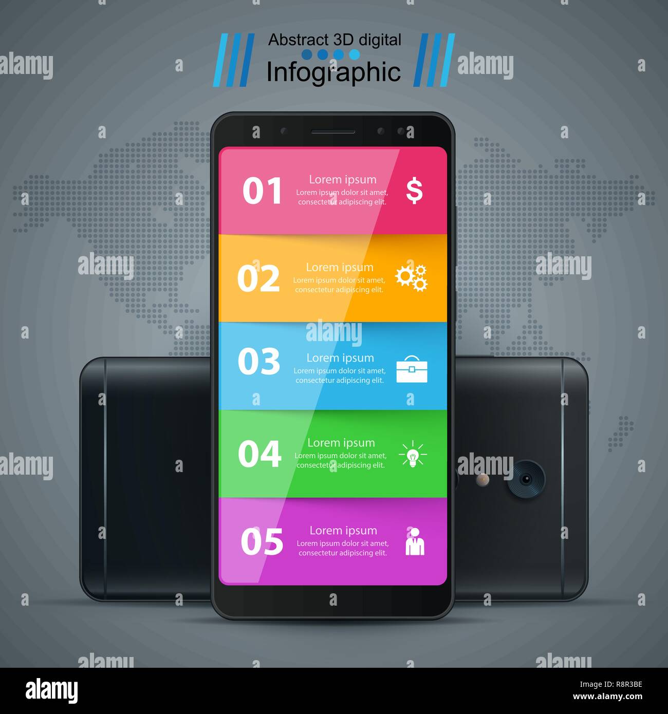 Business infographic. Smartphone realistic icon Stock Vector Image ...