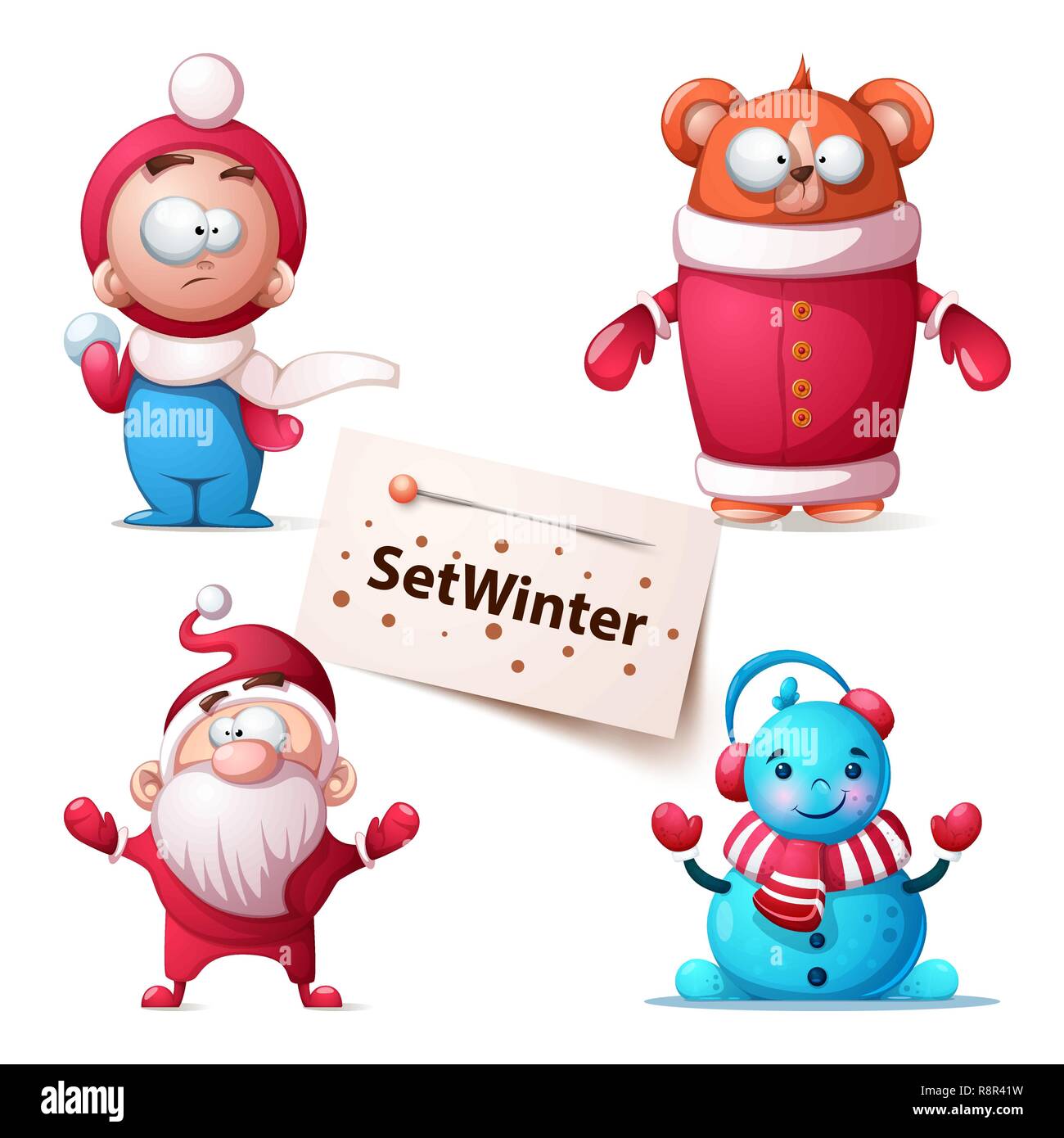 Winter bear illustration. Cute characters Stock Vector Image & Art - Alamy
