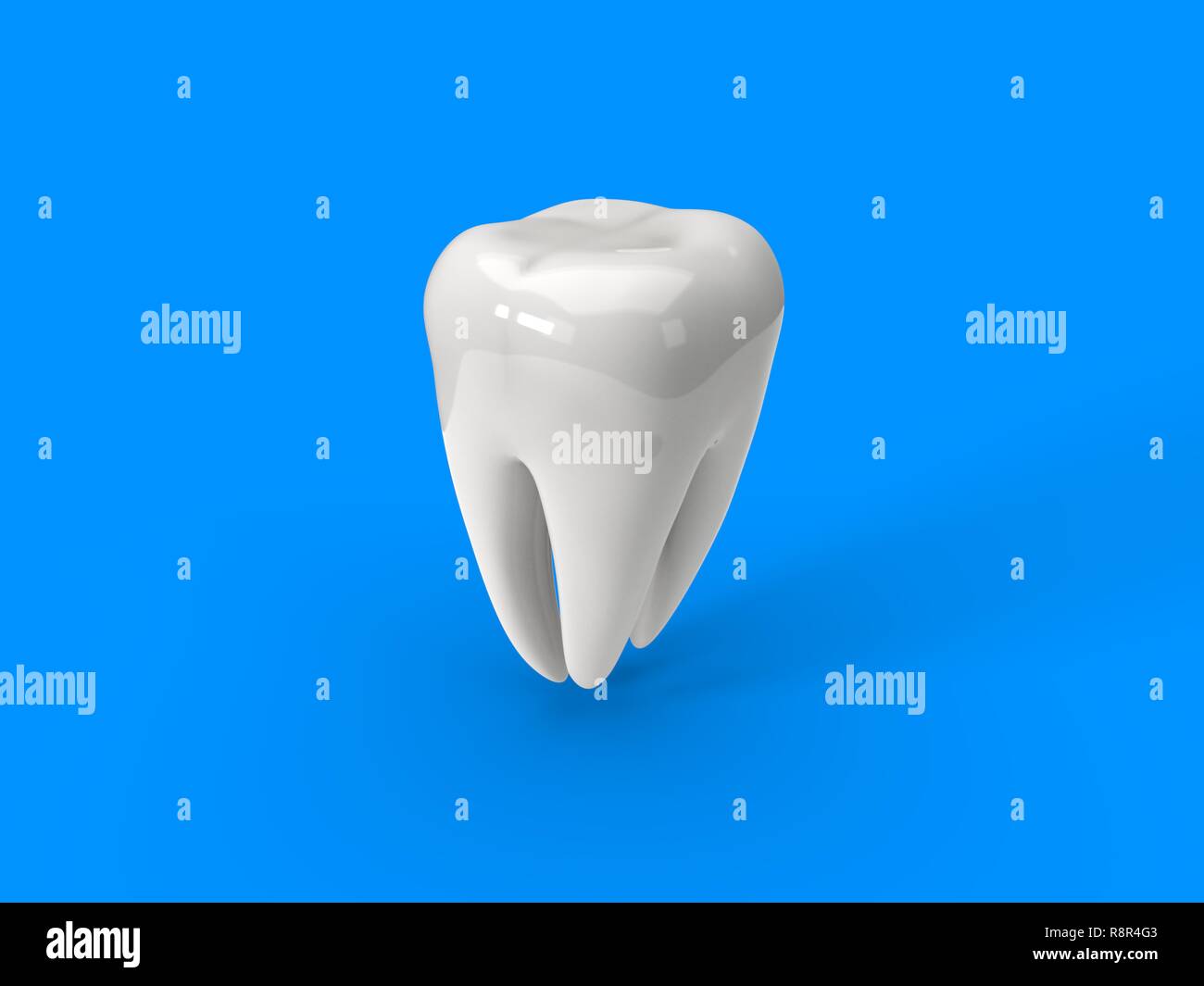 white teeth on blue background. suitable for teeth medical themes. 3d ...