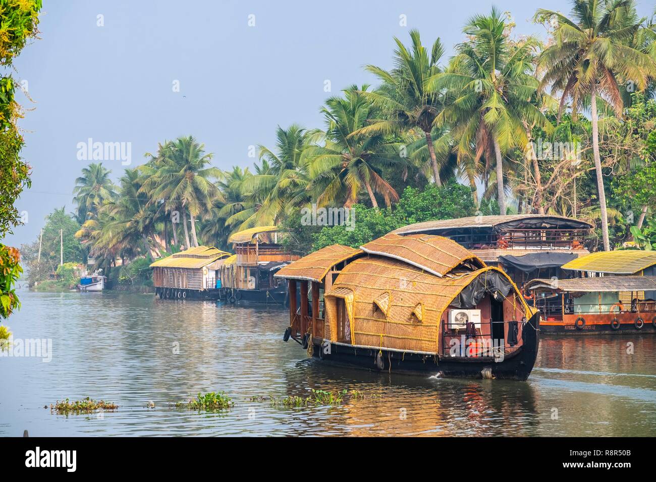 India, state of Kerala, Kumarakom, village set in the backdrop of the ...