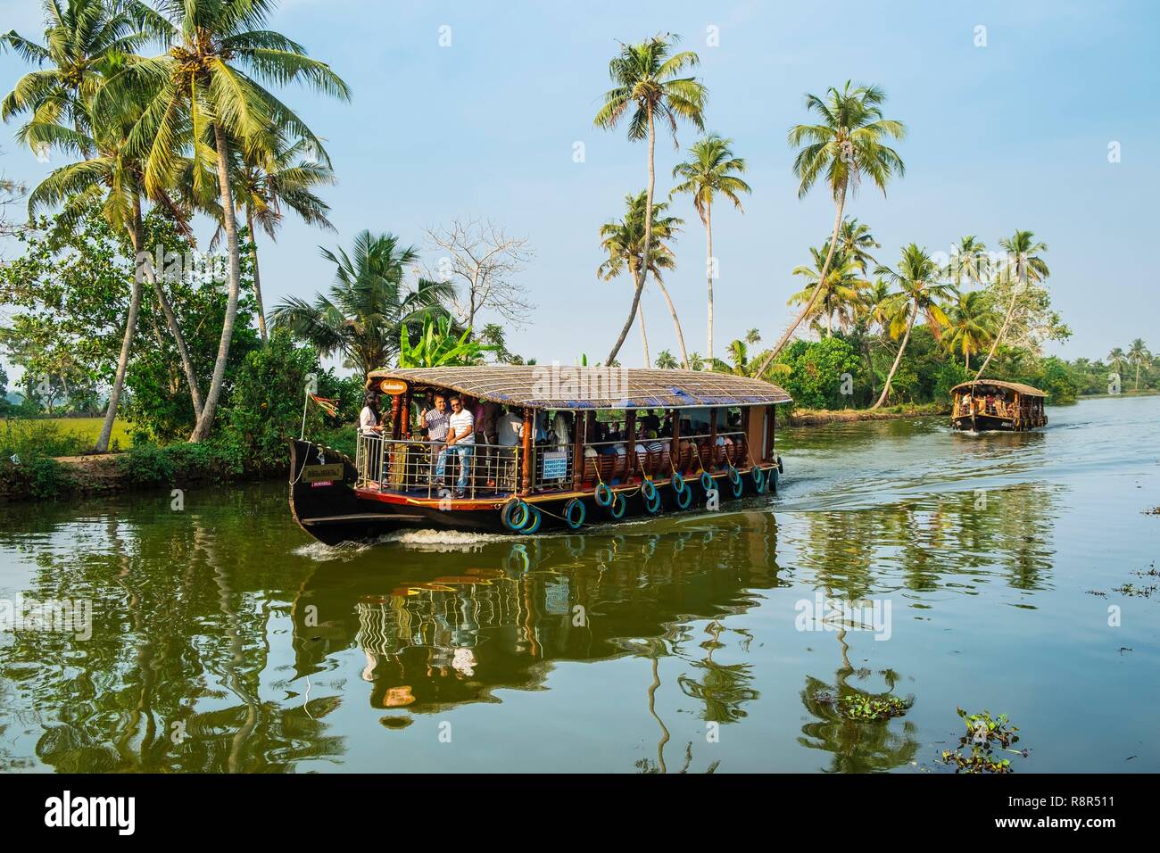 India, state of Kerala, Kumarakom, village set in the backdrop of the ...