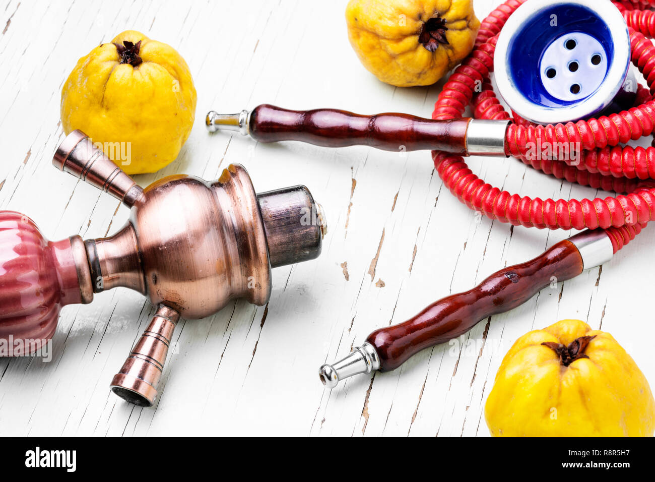 Arabian shisha hookah with flavor quince.Quince shisha.Autumn shisha ...