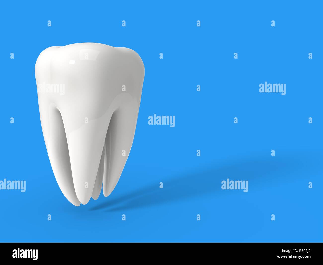 white teeth on blue background. suitable for teeth medical themes. 3d ...