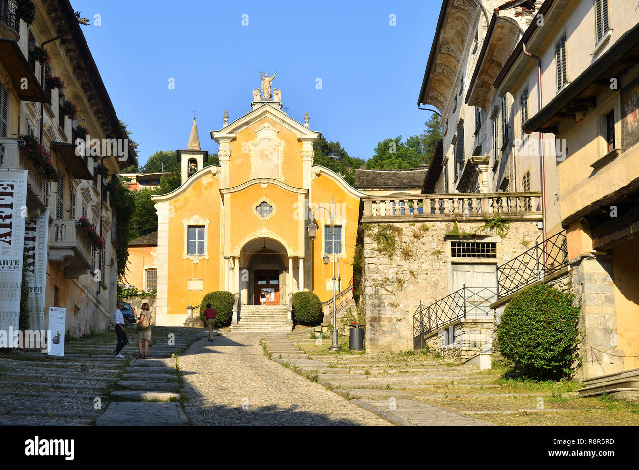 Italy, Piedmont, Orta Lake, Orta San Giulio, Santa Maria Assunta Church ...