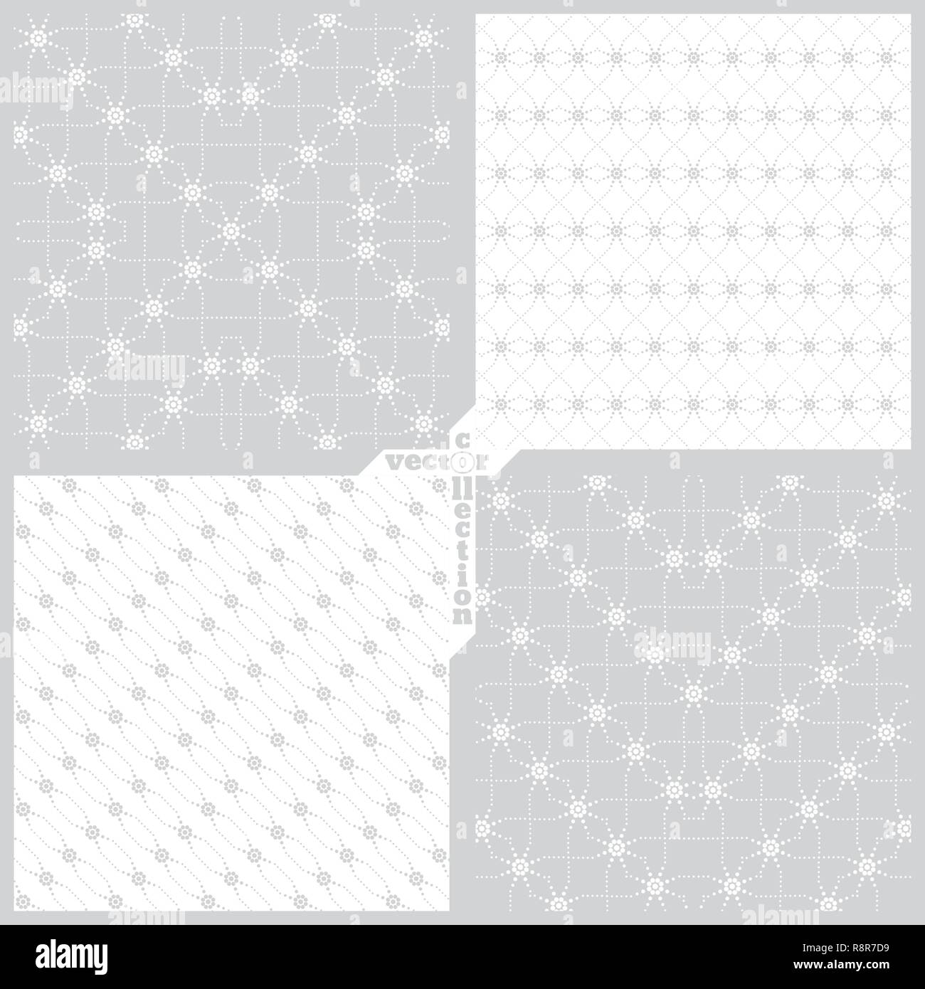 Set of vector seamless patterns. Abstract dotted backgrounds. Repeating ...
