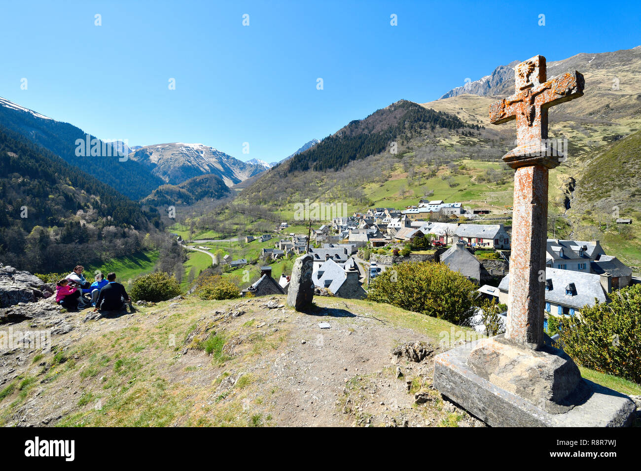 France, Hautes Pyrenees, Arreau district, Village of Aulon in 1230 m of ...