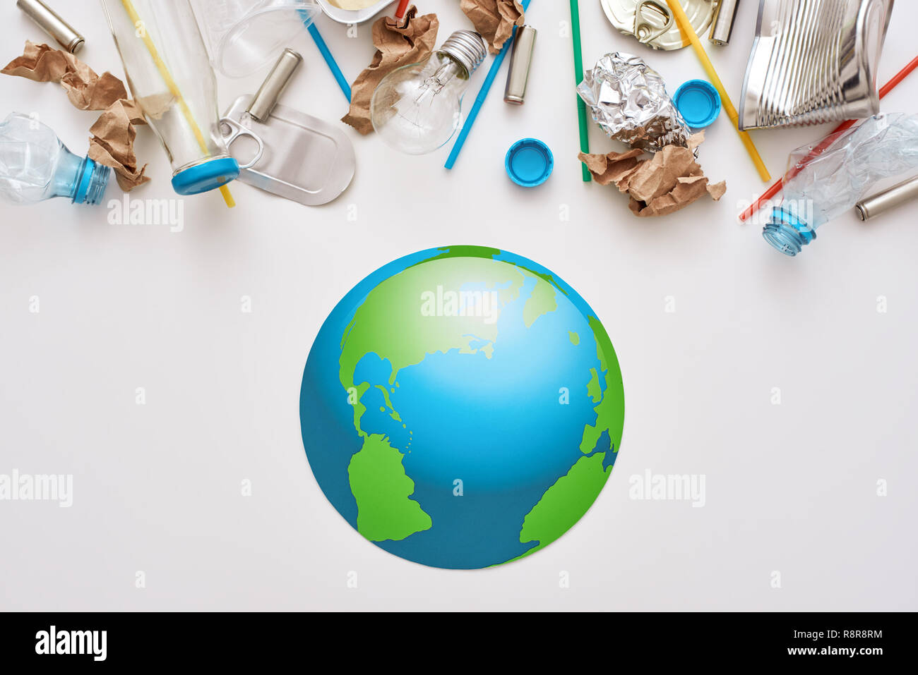 Garbage attacks the world ecology. Different types of garbage around ...