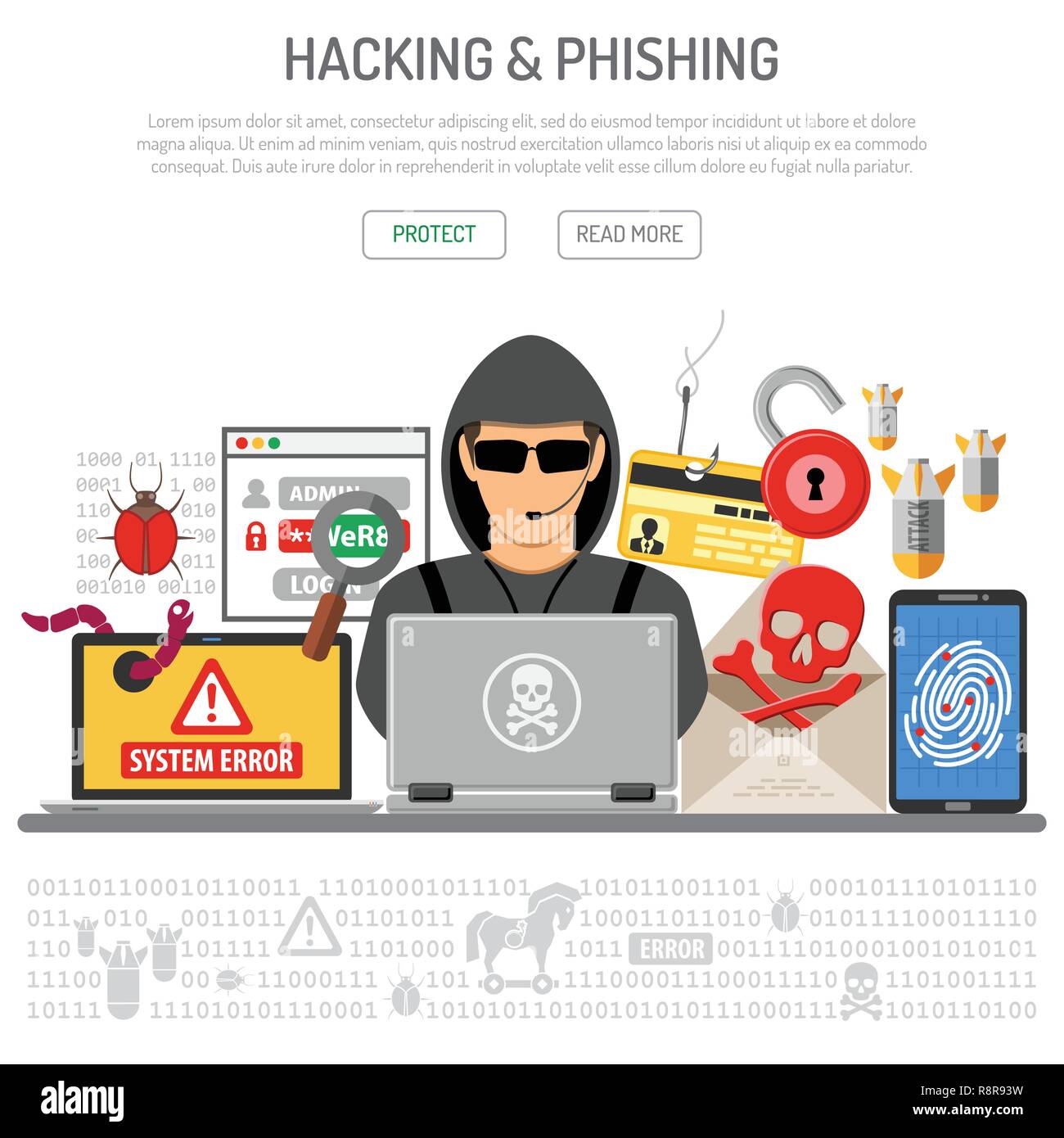 Hacker cyber crime Stock Vector Images - Alamy