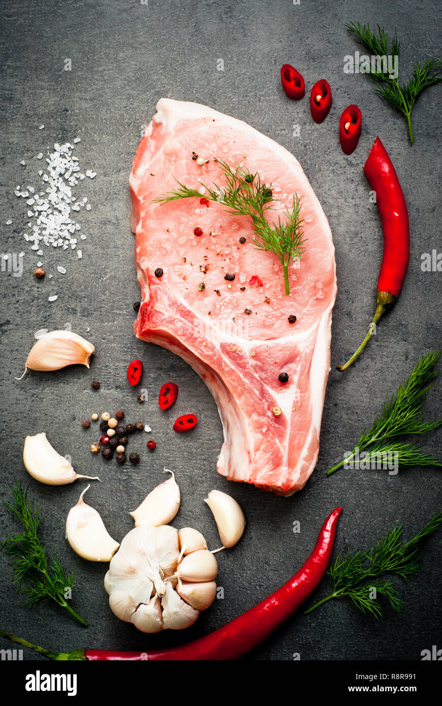 Pork meat slice chilly hi-res stock photography and images - Alamy