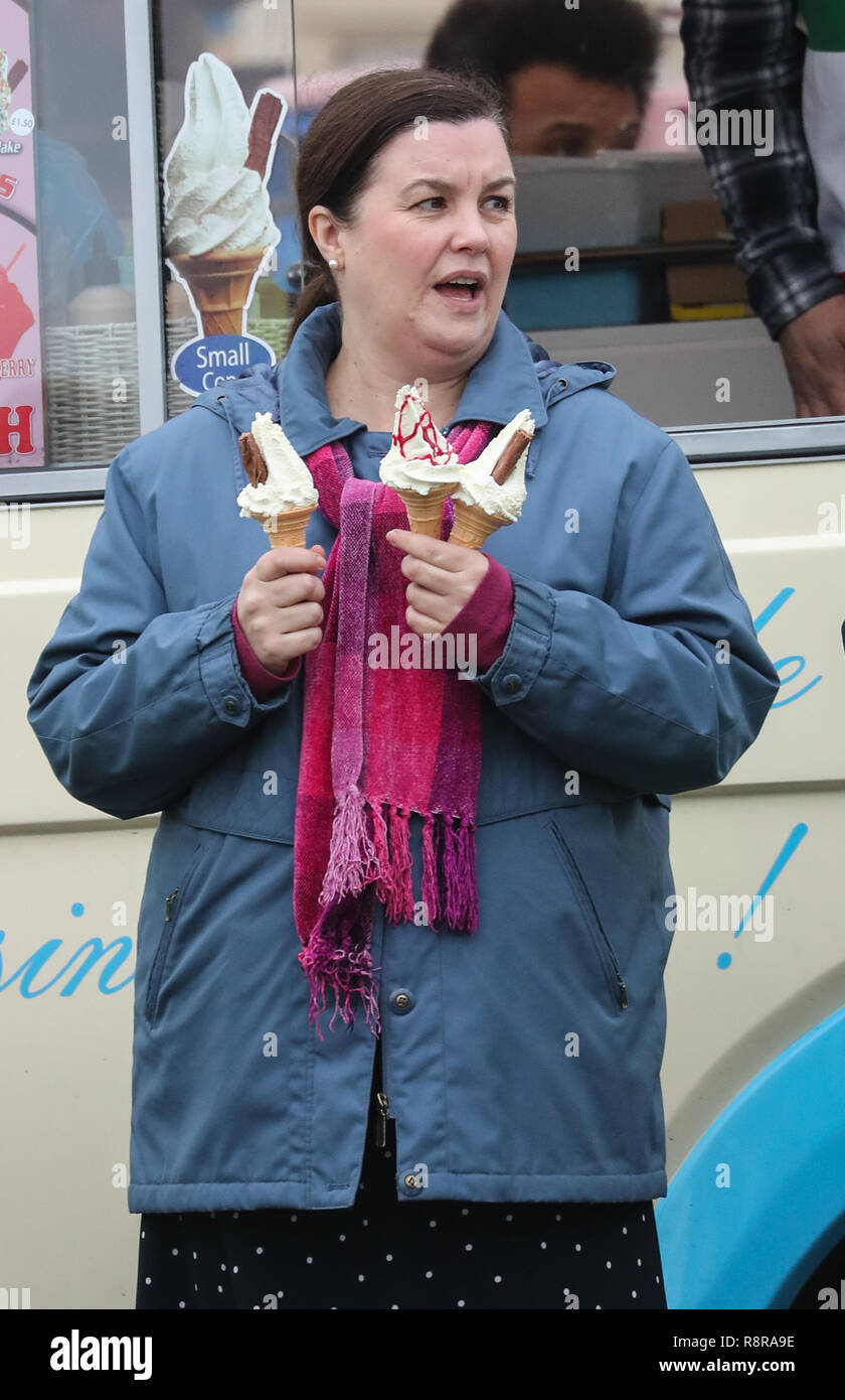 Patti Clare (Mary Taylor) and David Neilson (Roy Cropper) filming ...
