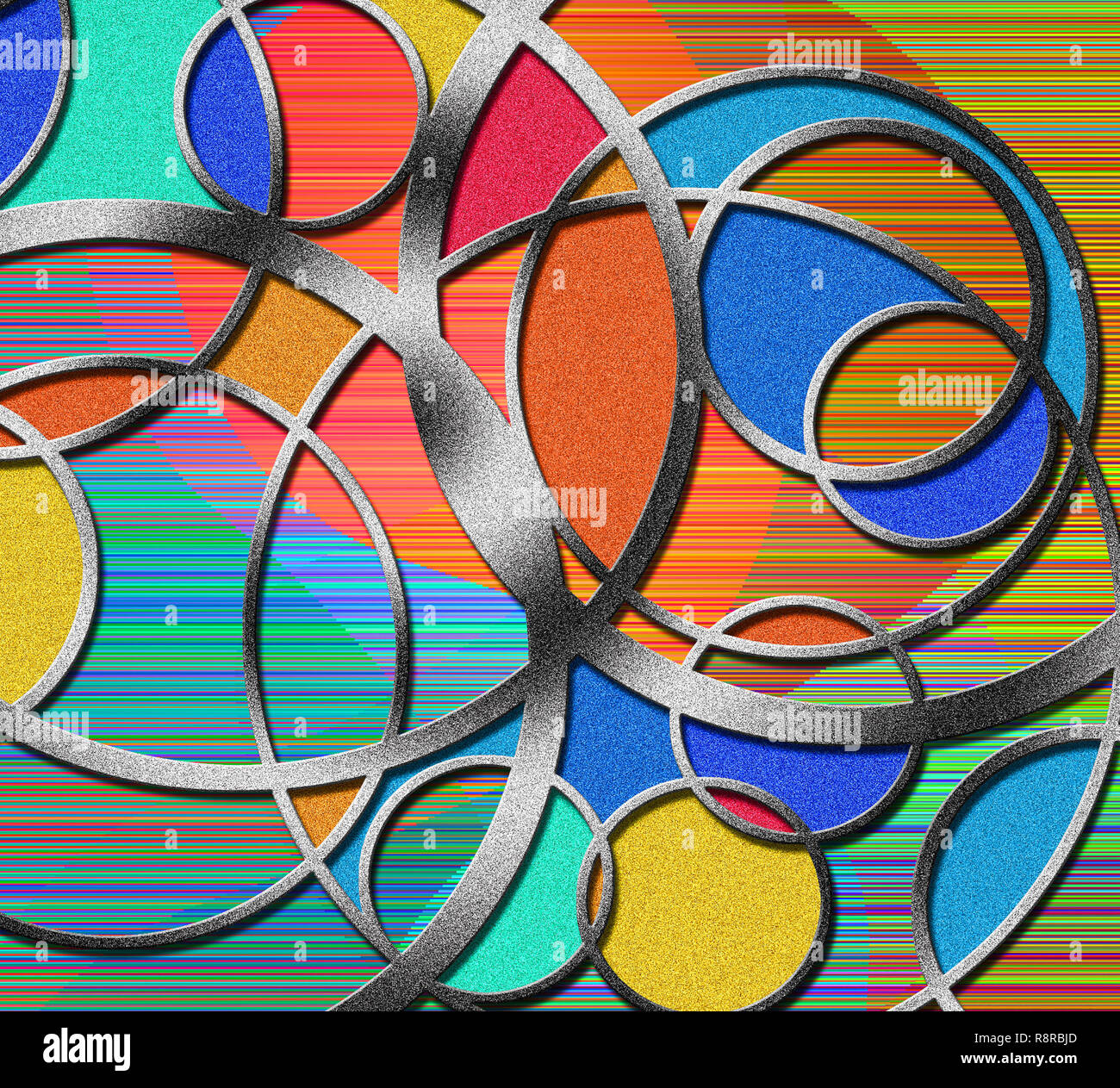 Abstract colorful overlapping circles. 3D rendering Stock Photo - Alamy