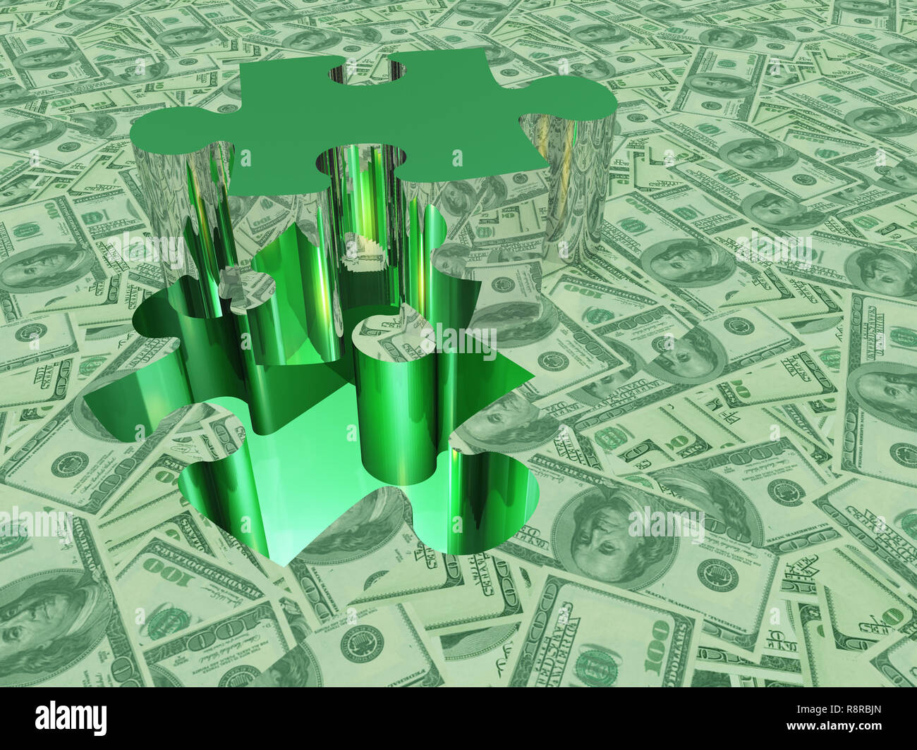 USA Currency Puzzle. 3D rendering Stock Photo - Alamy
