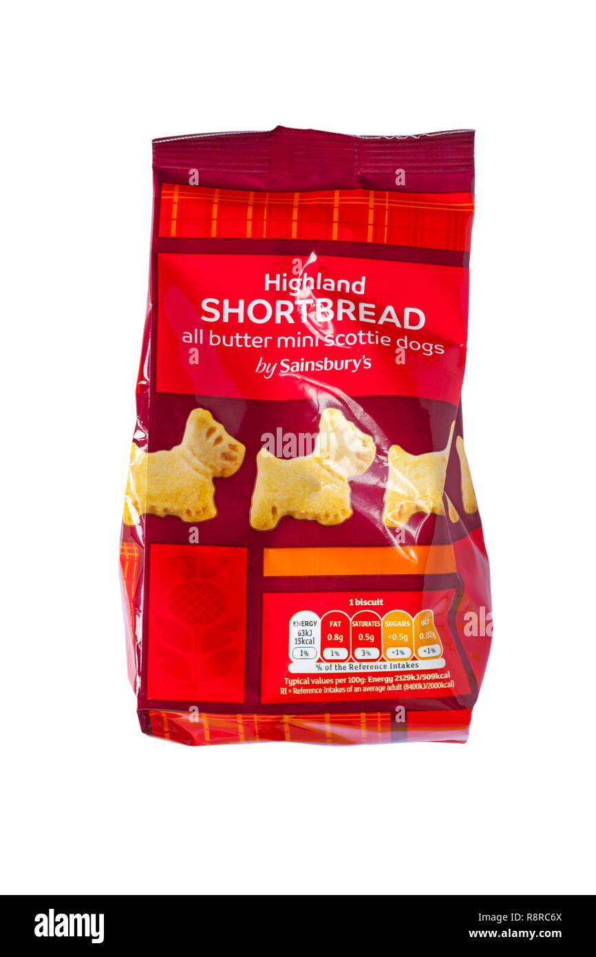 Packet of Highland Shortbread all butter mini scottie dogs by Sainsbury ...
