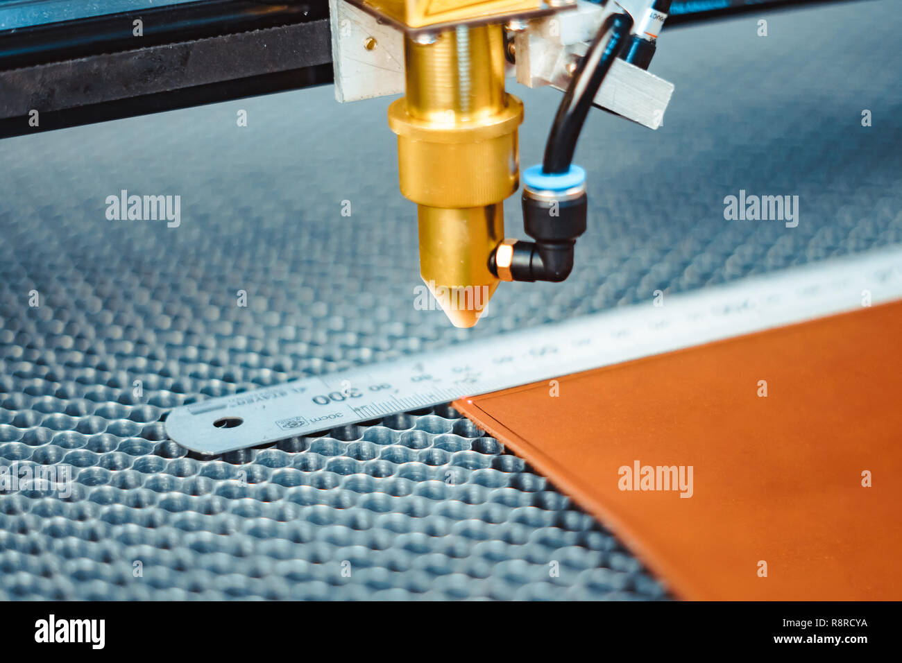 Very fine CNC leather cutting router machine Stock Photo - Alamy