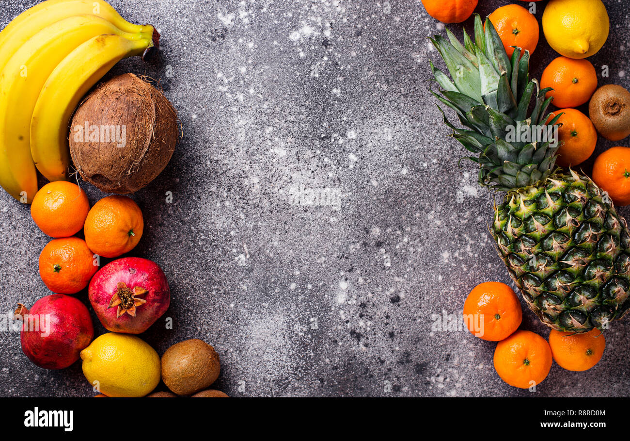 Assortment of fresh tropical fruits Stock Photo - Alamy