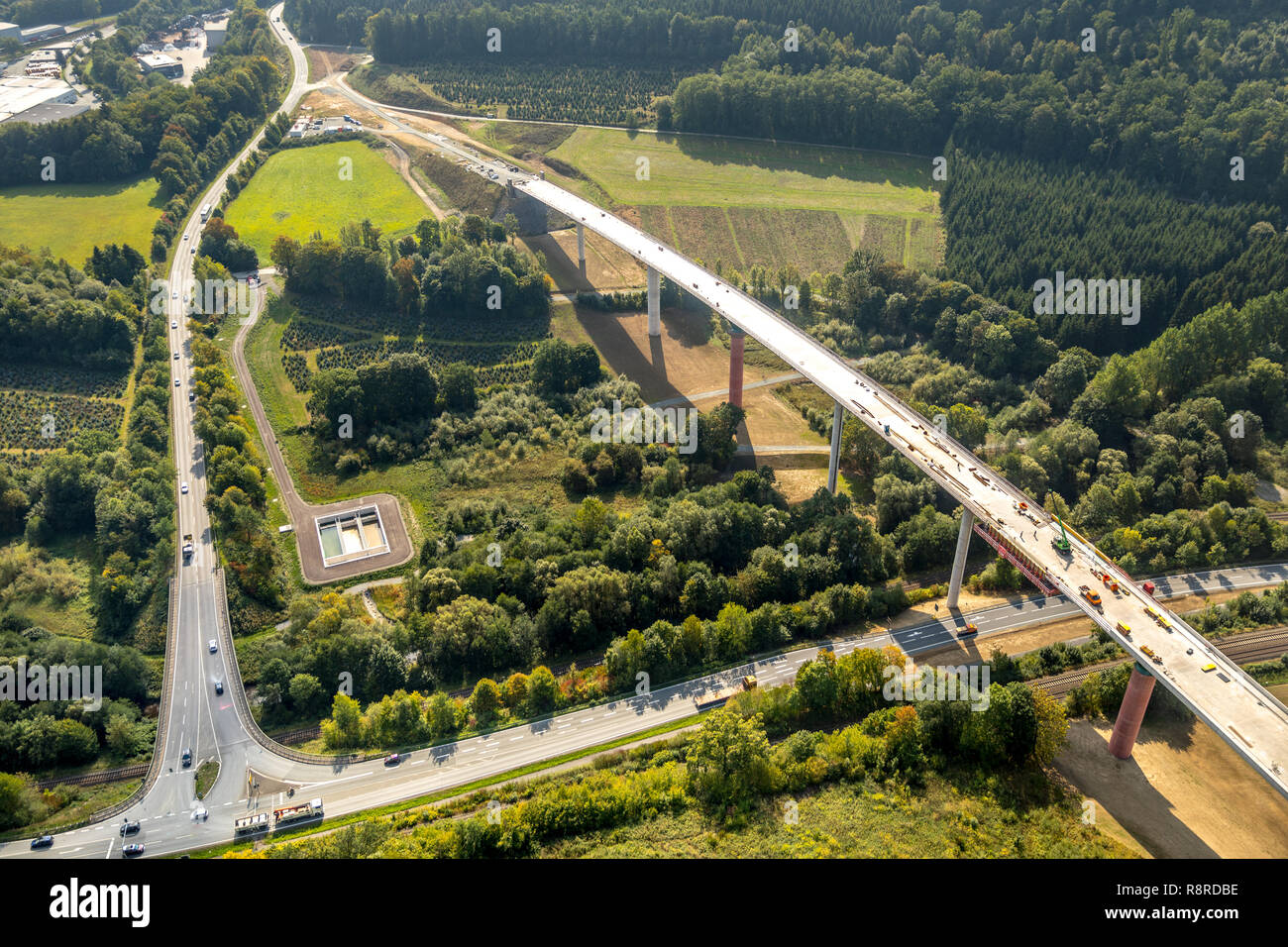 Construction site federal road b480 between dumel and brigge hi-res ...