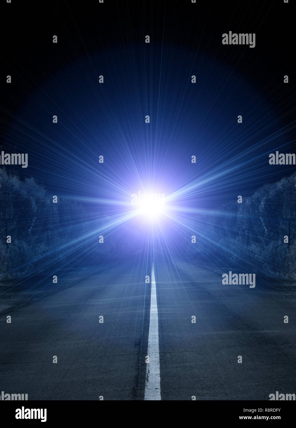 Dark series - flare in night Stock Photo - Alamy