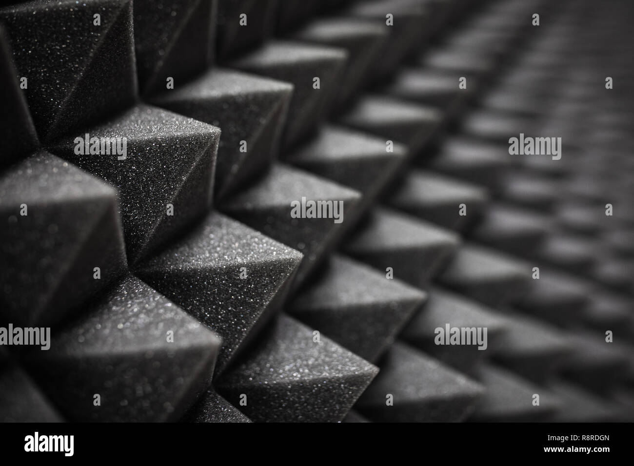 Foam soundproofing coating close-up. Recording studio details Stock ...