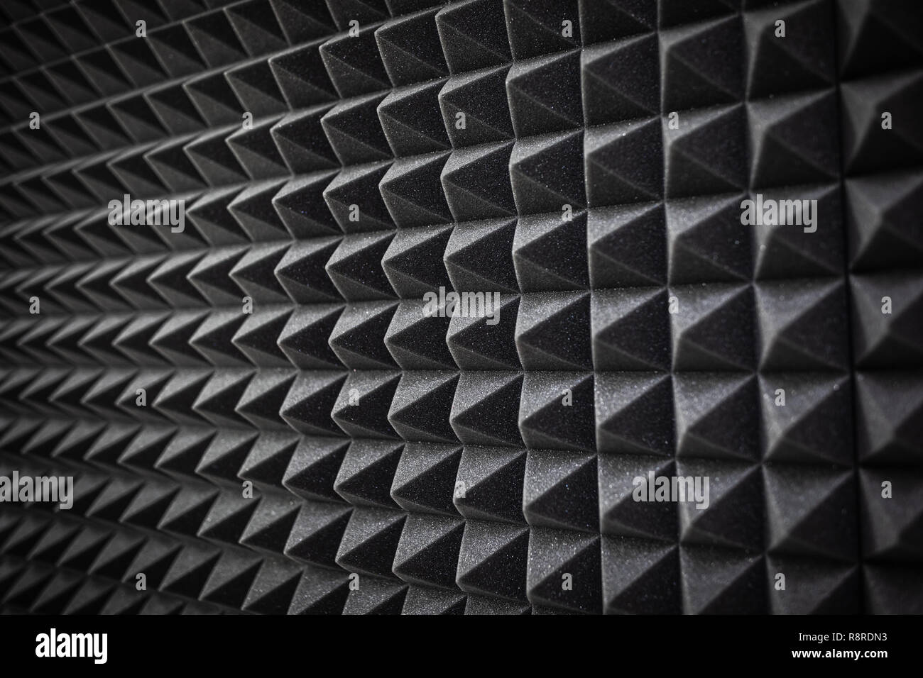 Foam soundproofing coating close-up. Recording studio details Stock ...