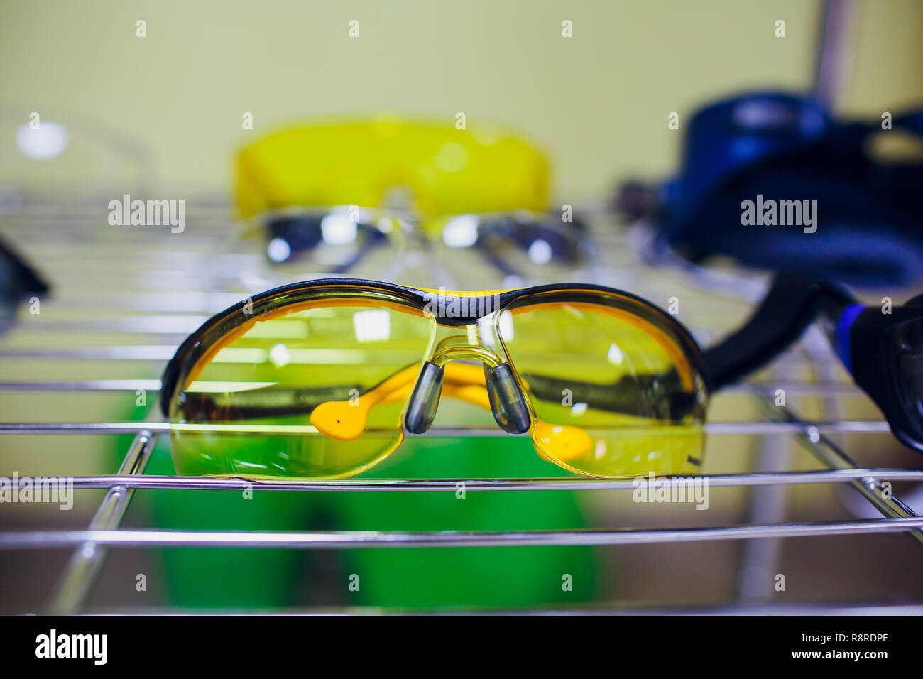 used and old Safety Helmets Head Protection Stock Photo - Alamy