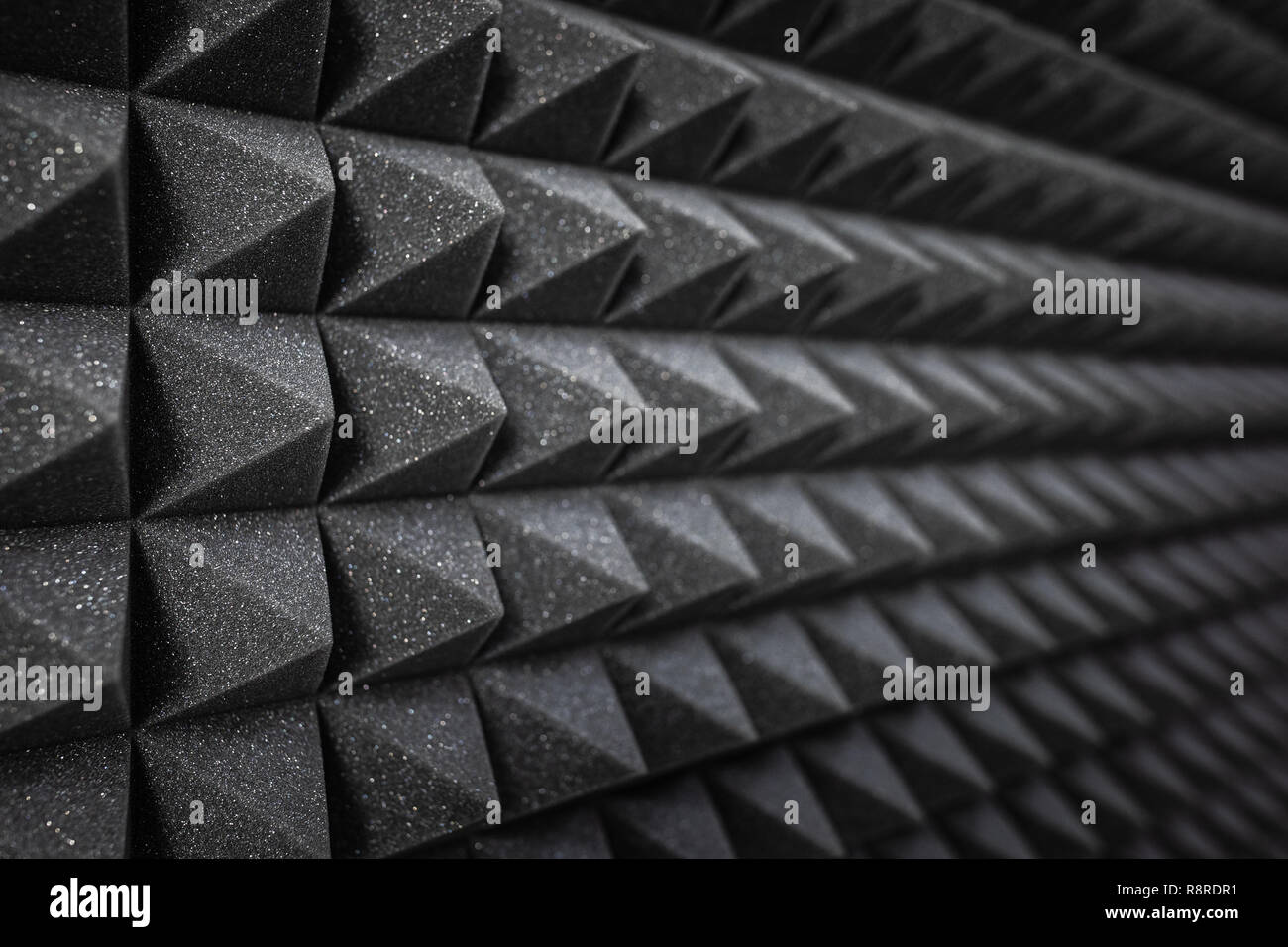 Foam soundproofing coating close-up. Recording studio details Stock ...