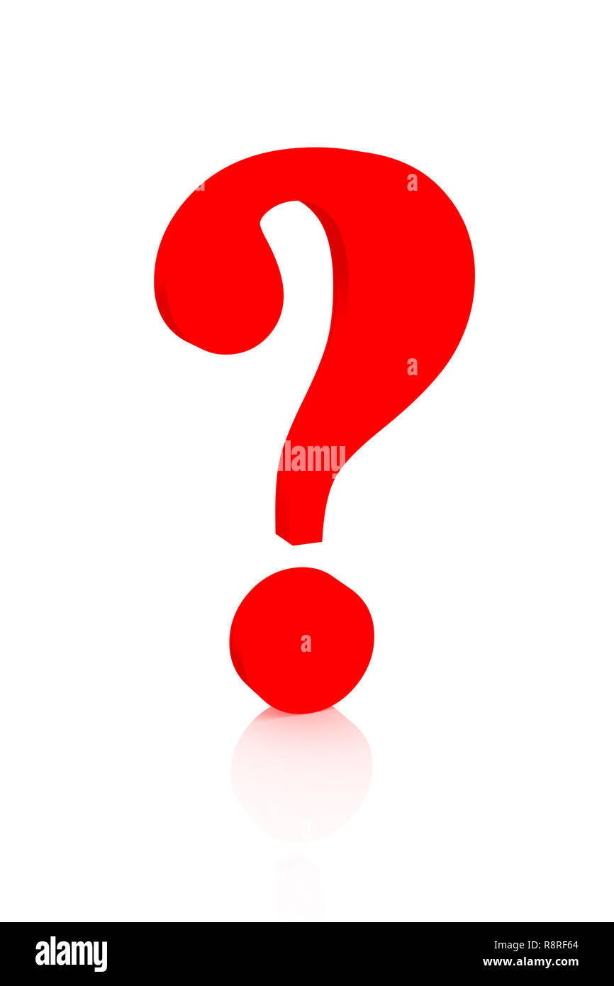 Question mark of red color - objects over white Stock Photo - Alamy