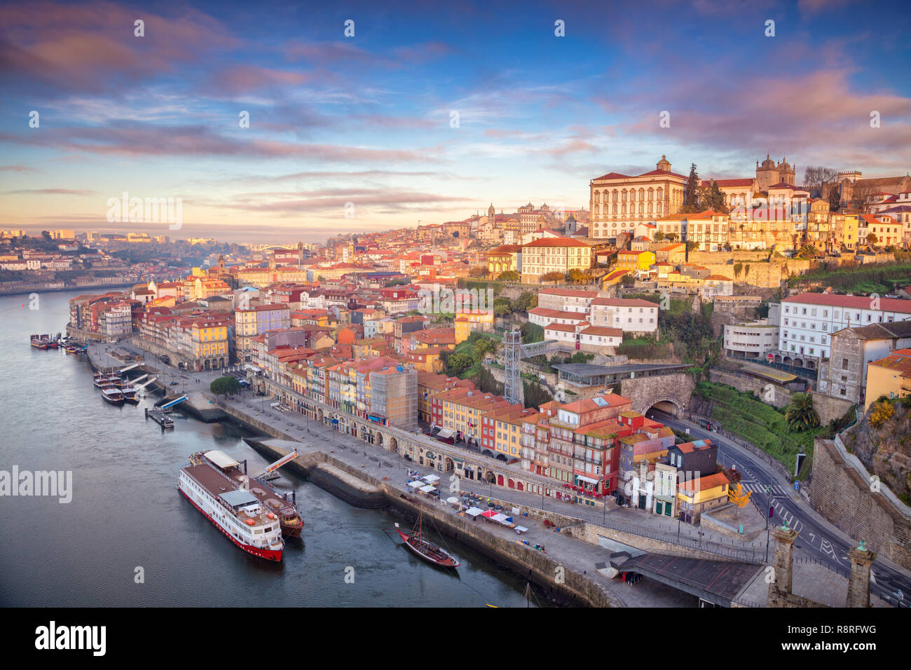 Porto, Portugal. Aerial cityscape image of Porto, Portugal during ...