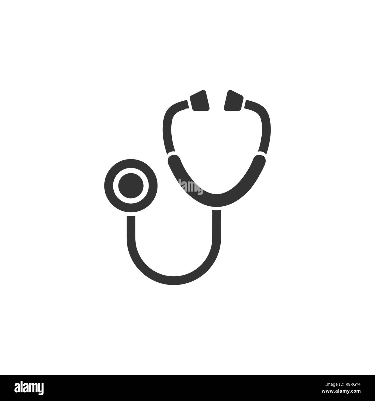 Stethoscope flat icon on a white background. Vector Illustration Stock ...
