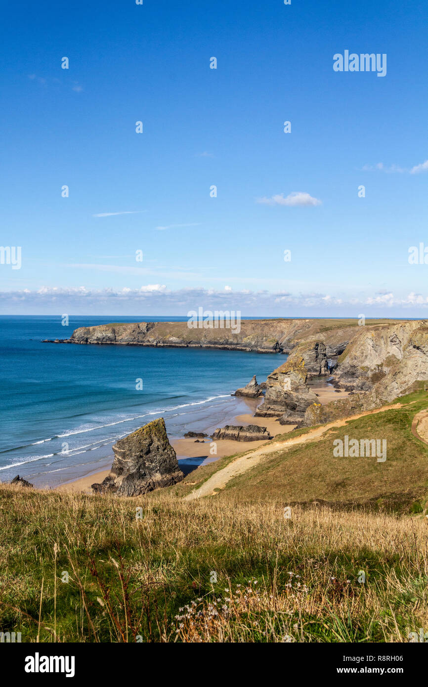 Bedruthan Steps, Cornwall, UK Stock Photo - Alamy
