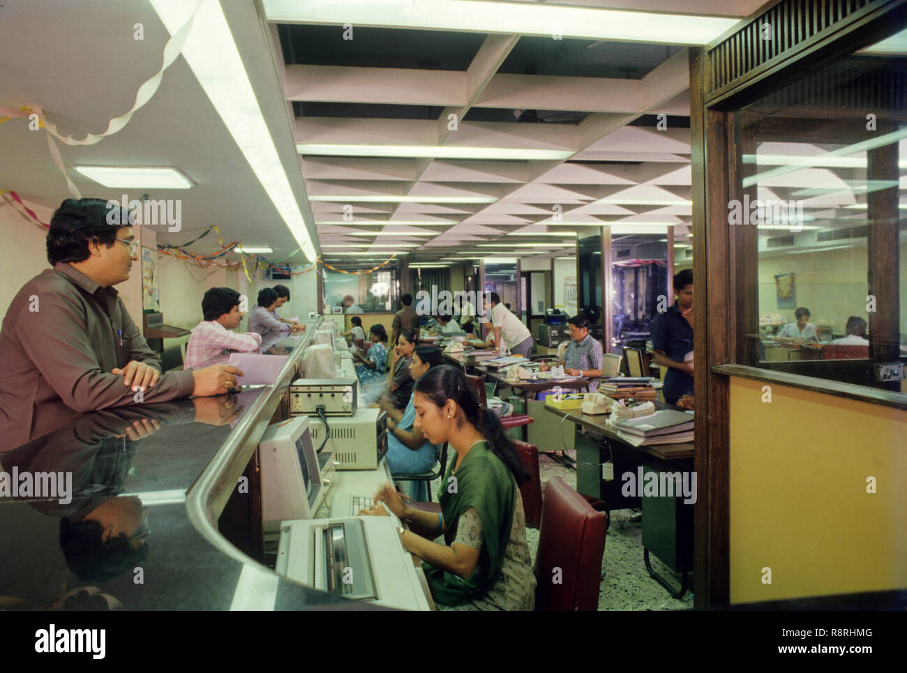 Bank with computers , Bangalore, Karnataka , India , Asia , Indian ...