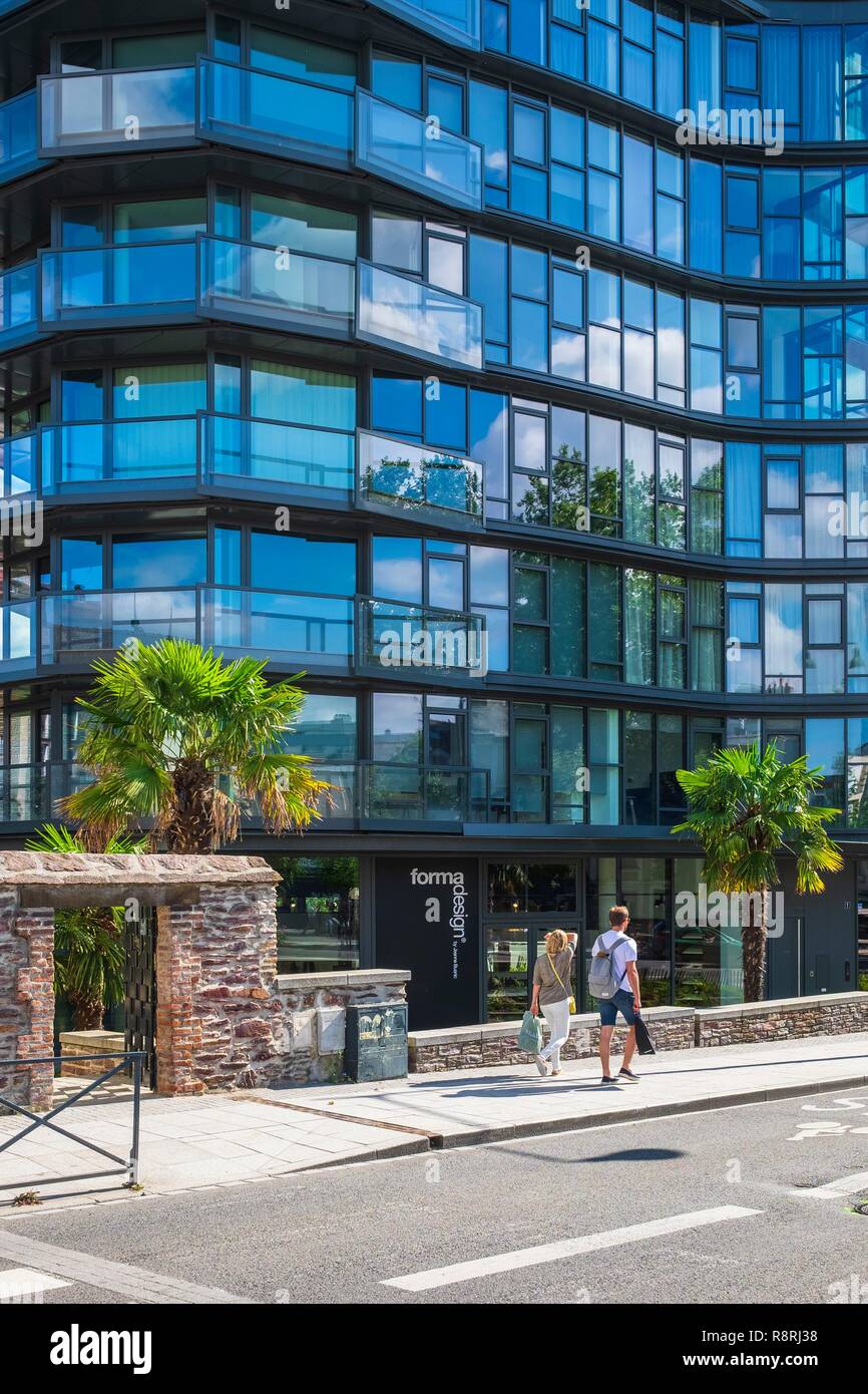France, Ille-et-Vilaine, Rennes, Cap Mail, luxury apartment building ...