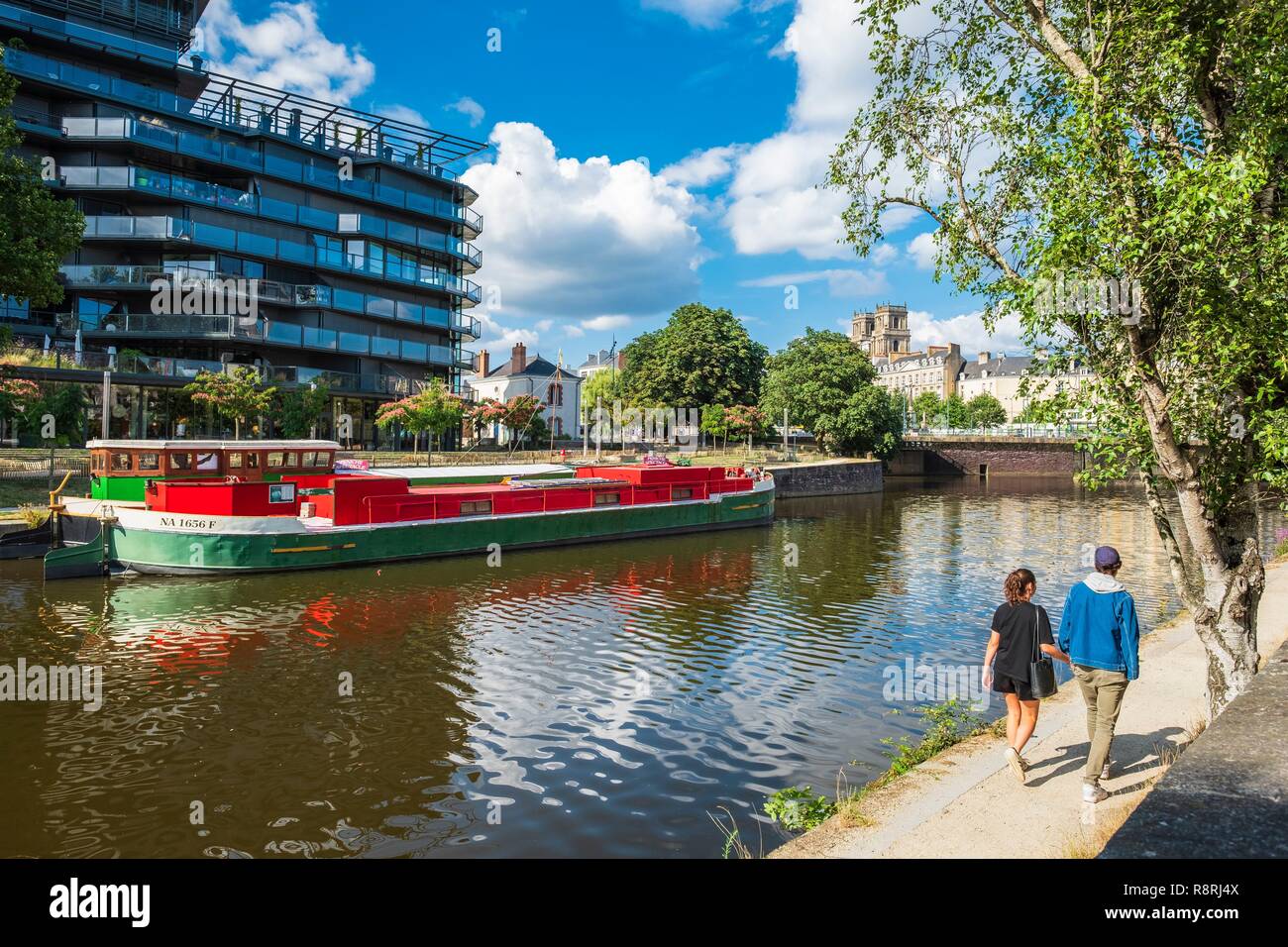 France, Ille-et-Vilaine, Rennes, Cap Mail, luxury apartment building ...