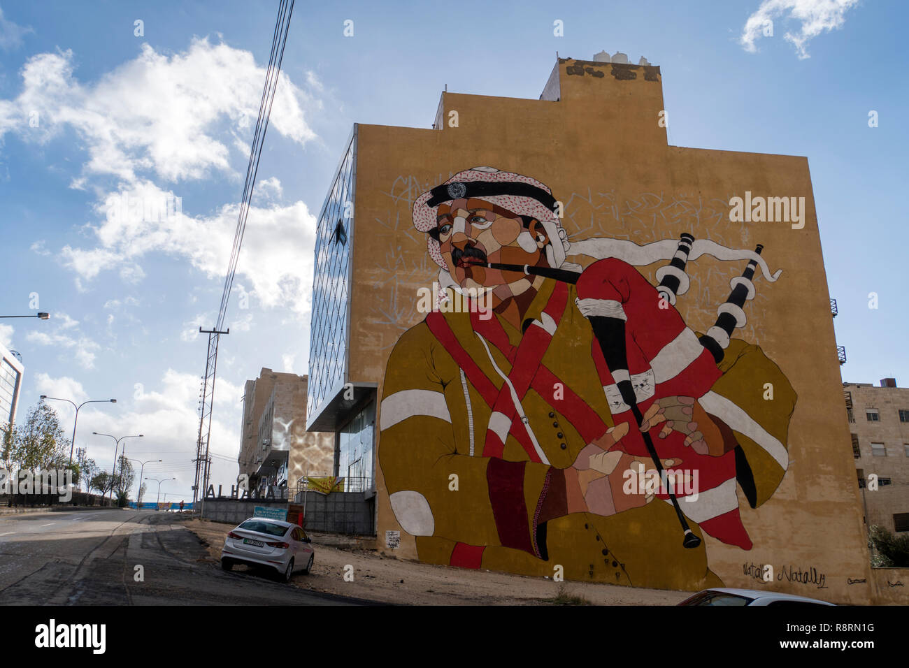 Graffiti on the wall of the building, Amman street. Jordan. 26 October ...