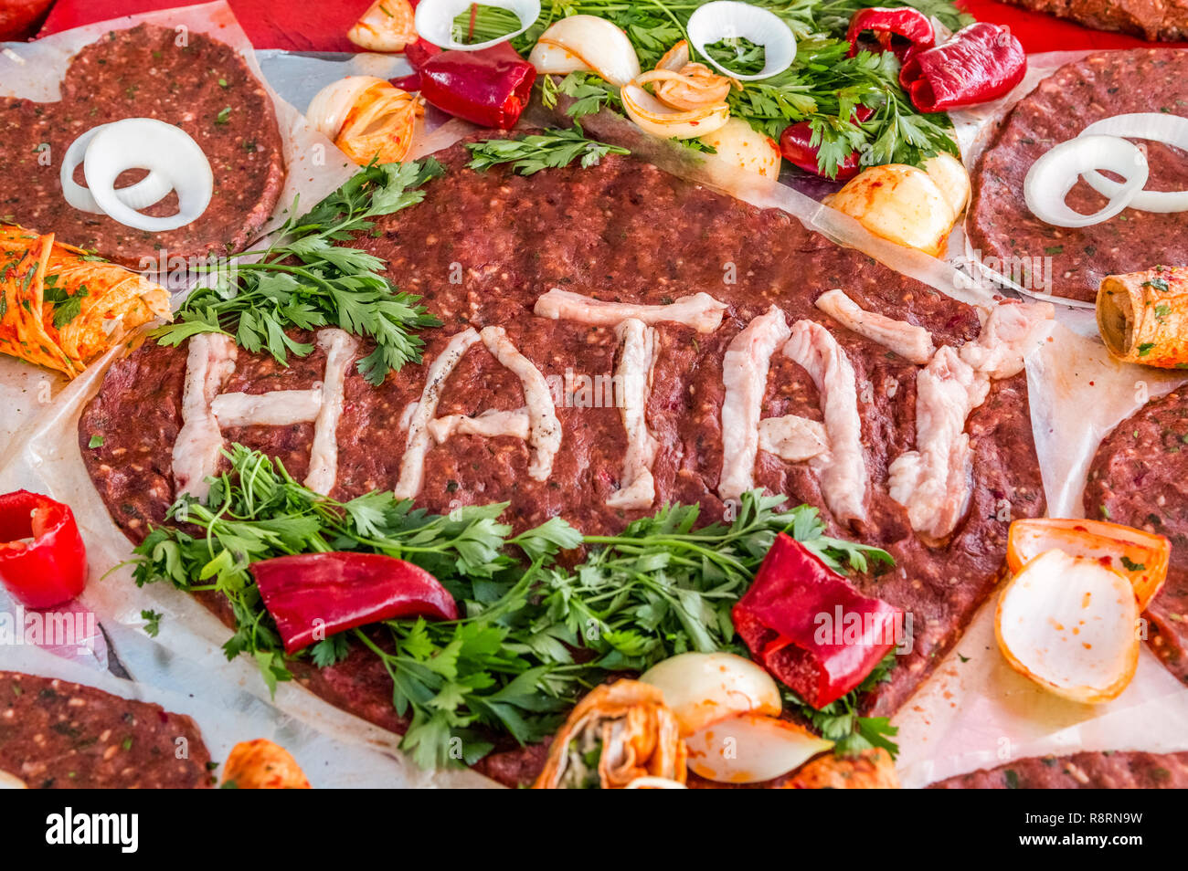 Uncooked Hatay Paper-Clad Kebab (Kagit Kebabi) , famous in Hatay ...