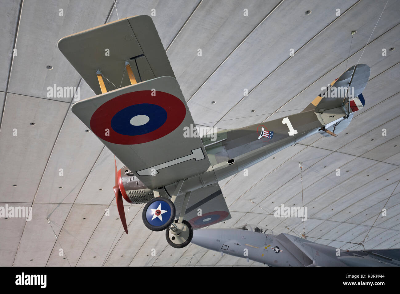 Replica of a Spad X111 at the American Air Museum,Duxford ...