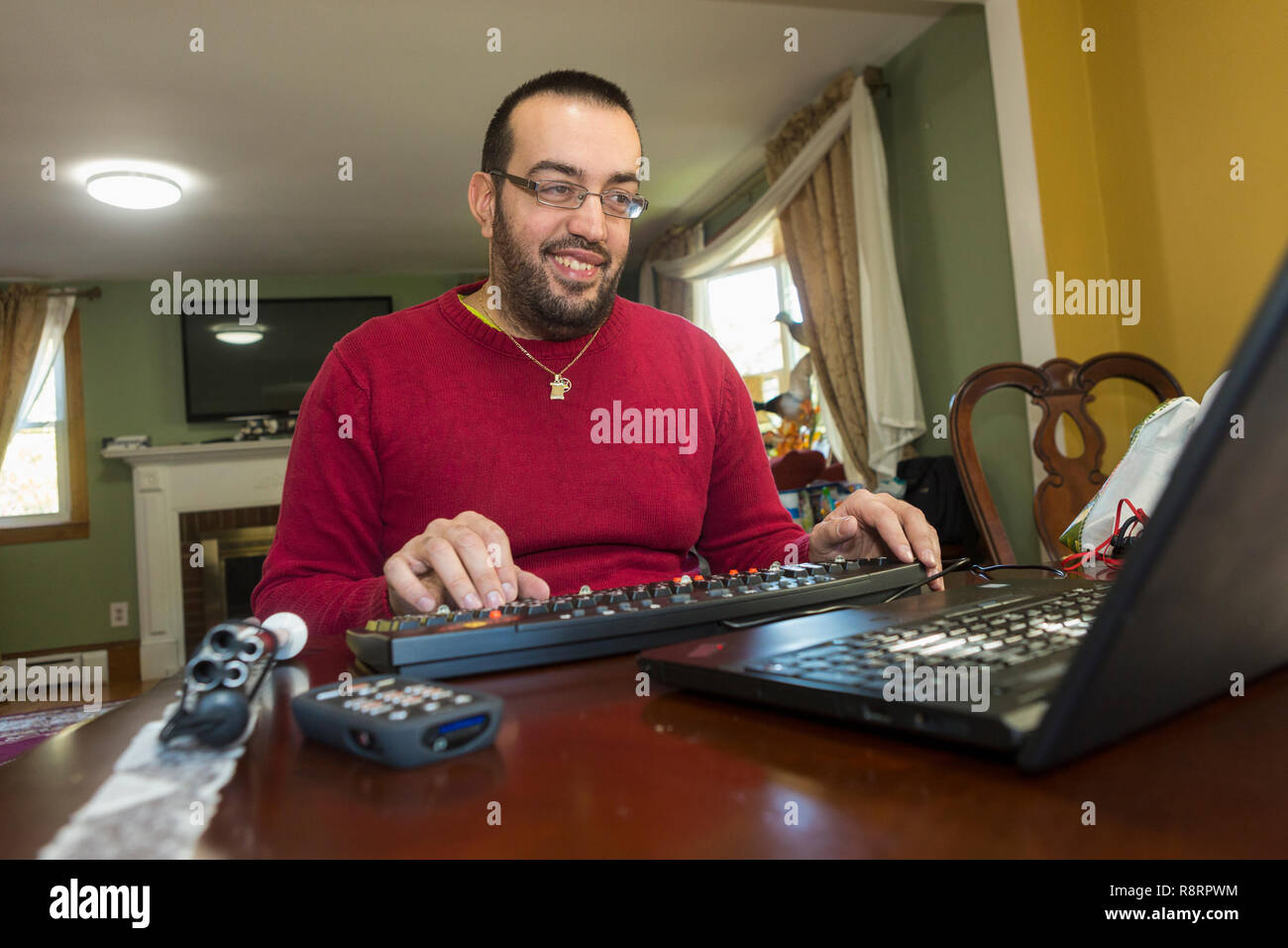 Happy man visual impairment hi-res stock photography and images - Alamy