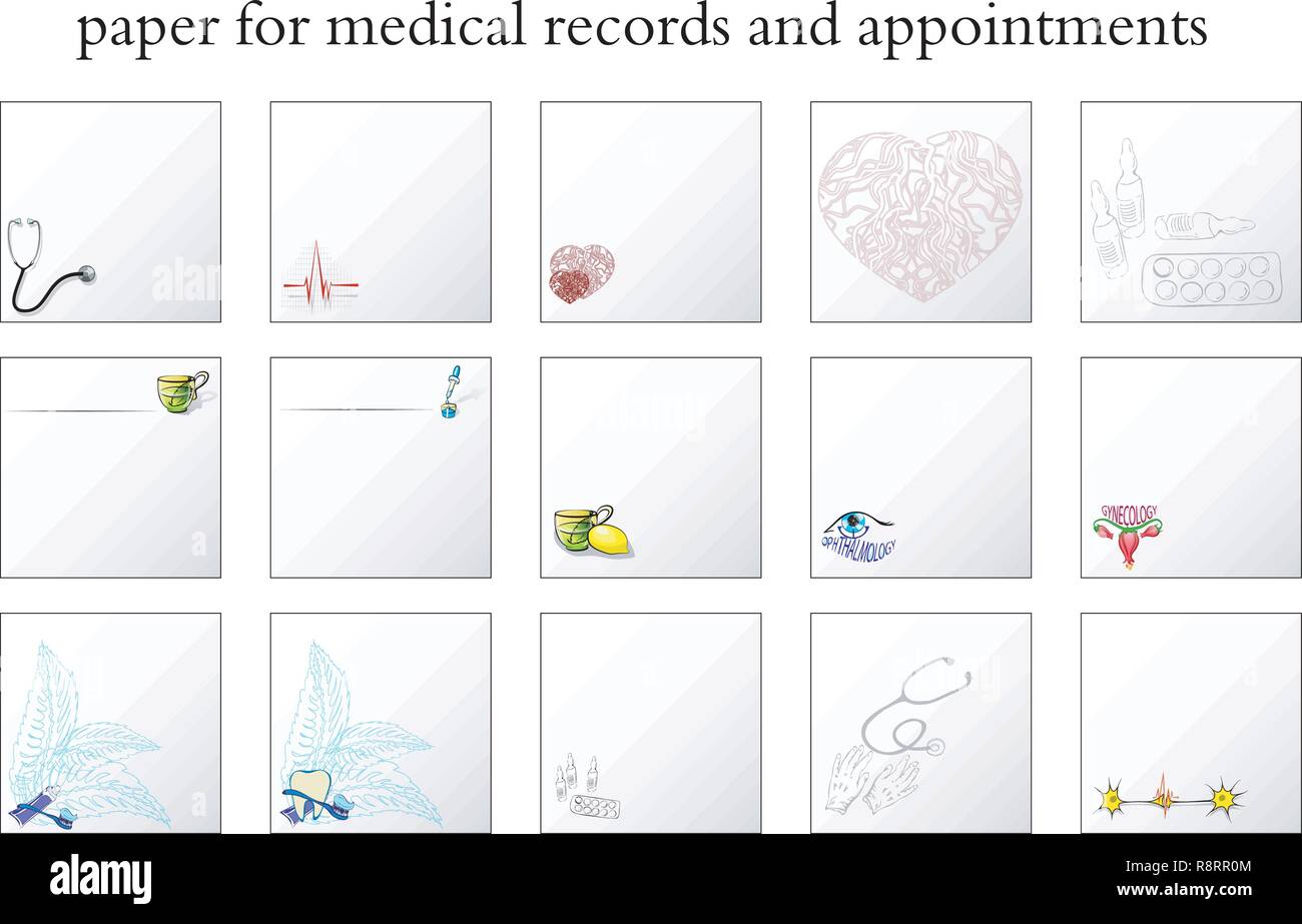 vector illustration of paper records doctor. set Stock Vector Image ...