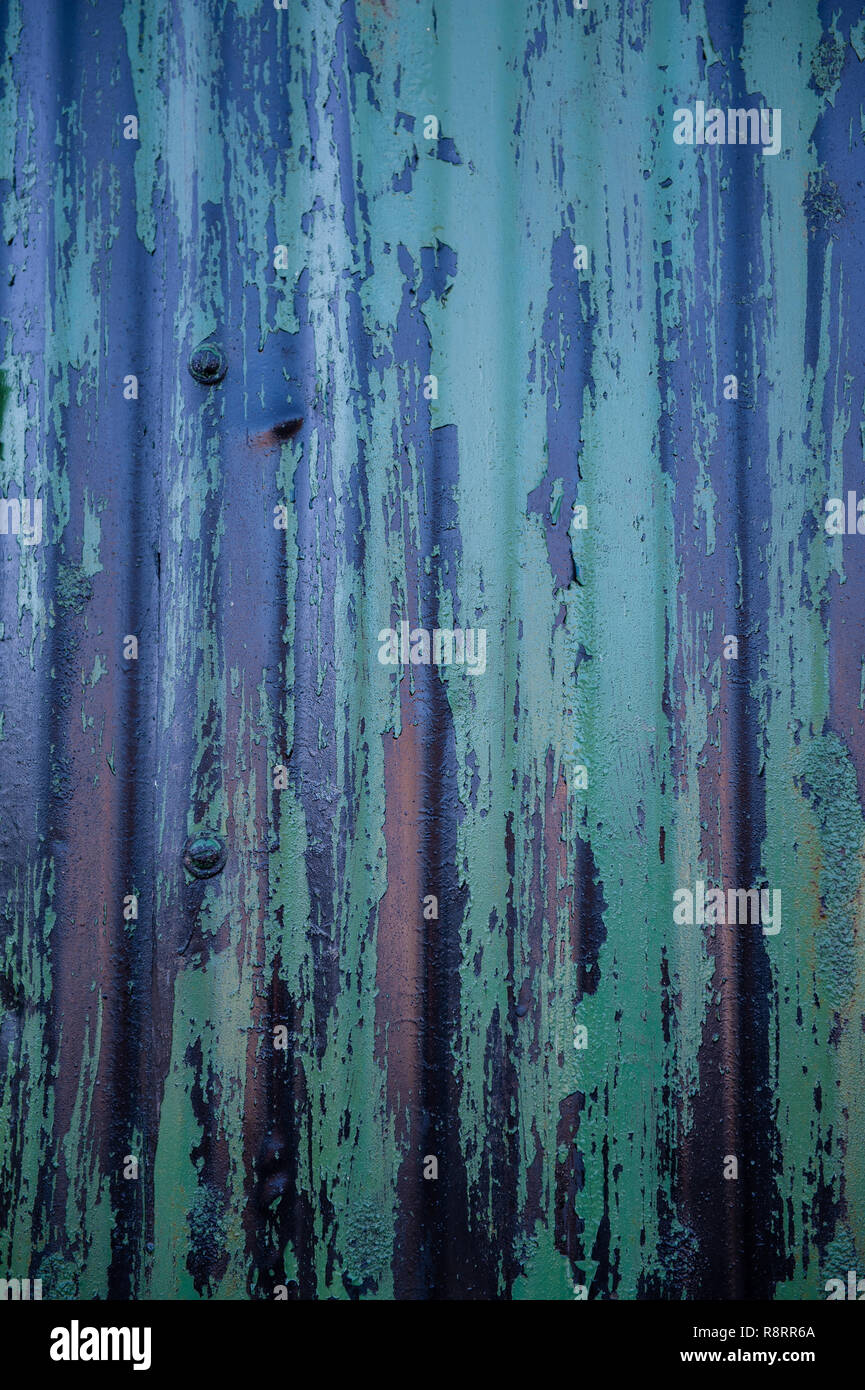 Multi coloured corrugated iron close-ups Stock Photo - Alamy