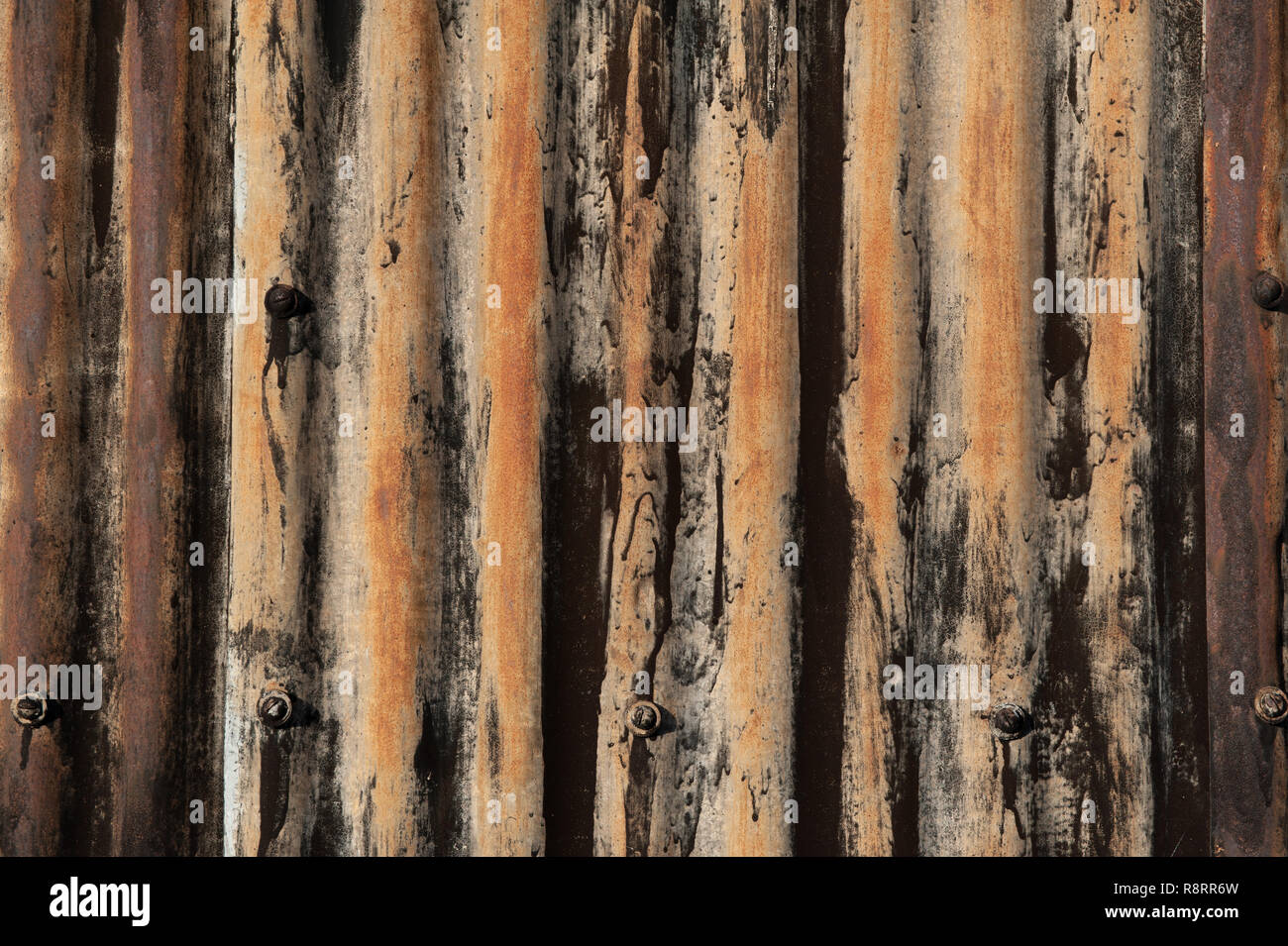 Multi coloured corrugated iron close-ups Stock Photo - Alamy