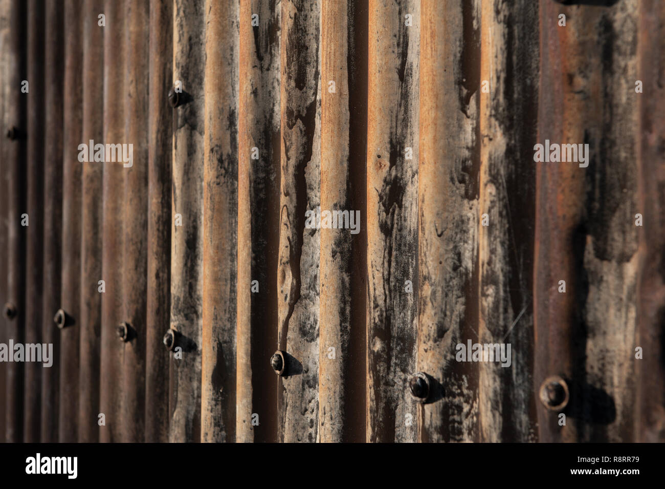 Multi coloured corrugated iron close-ups Stock Photo - Alamy