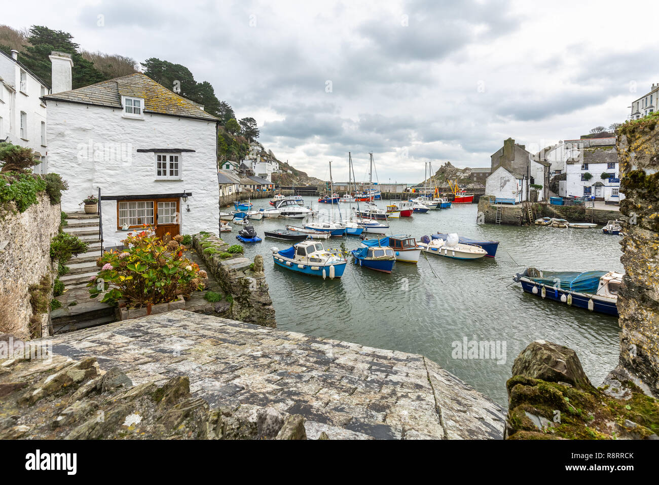 View between cottages, at the historic and quaint fishing harbour of ...